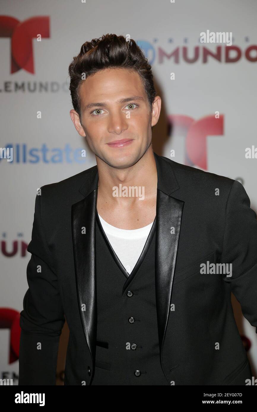 Gabriel Coronel poses backstage at Telemundo's Premios Tu Mundo Awards ...