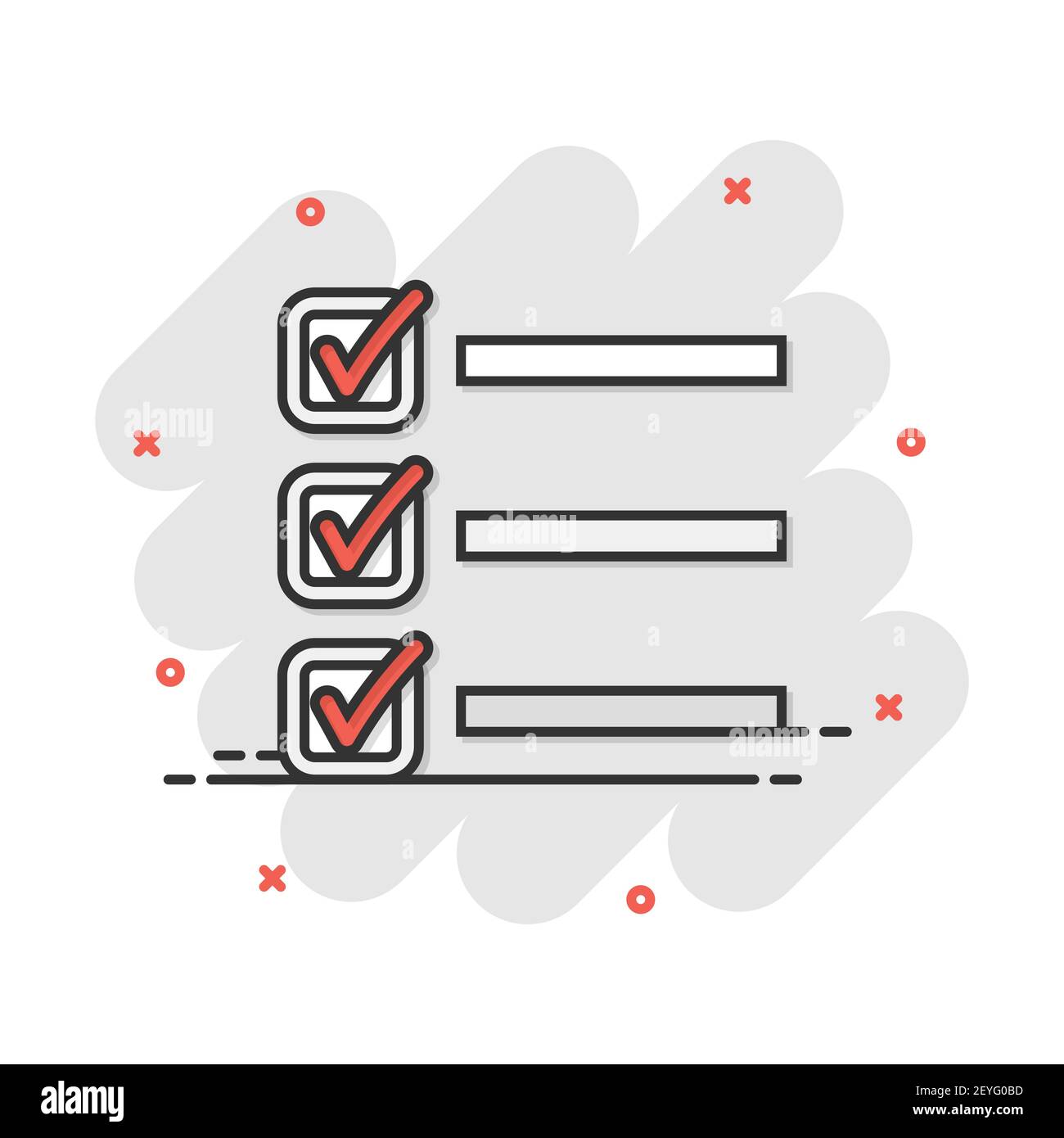 Vector cartoon to do list icon in comic style. Checklist, task list ...