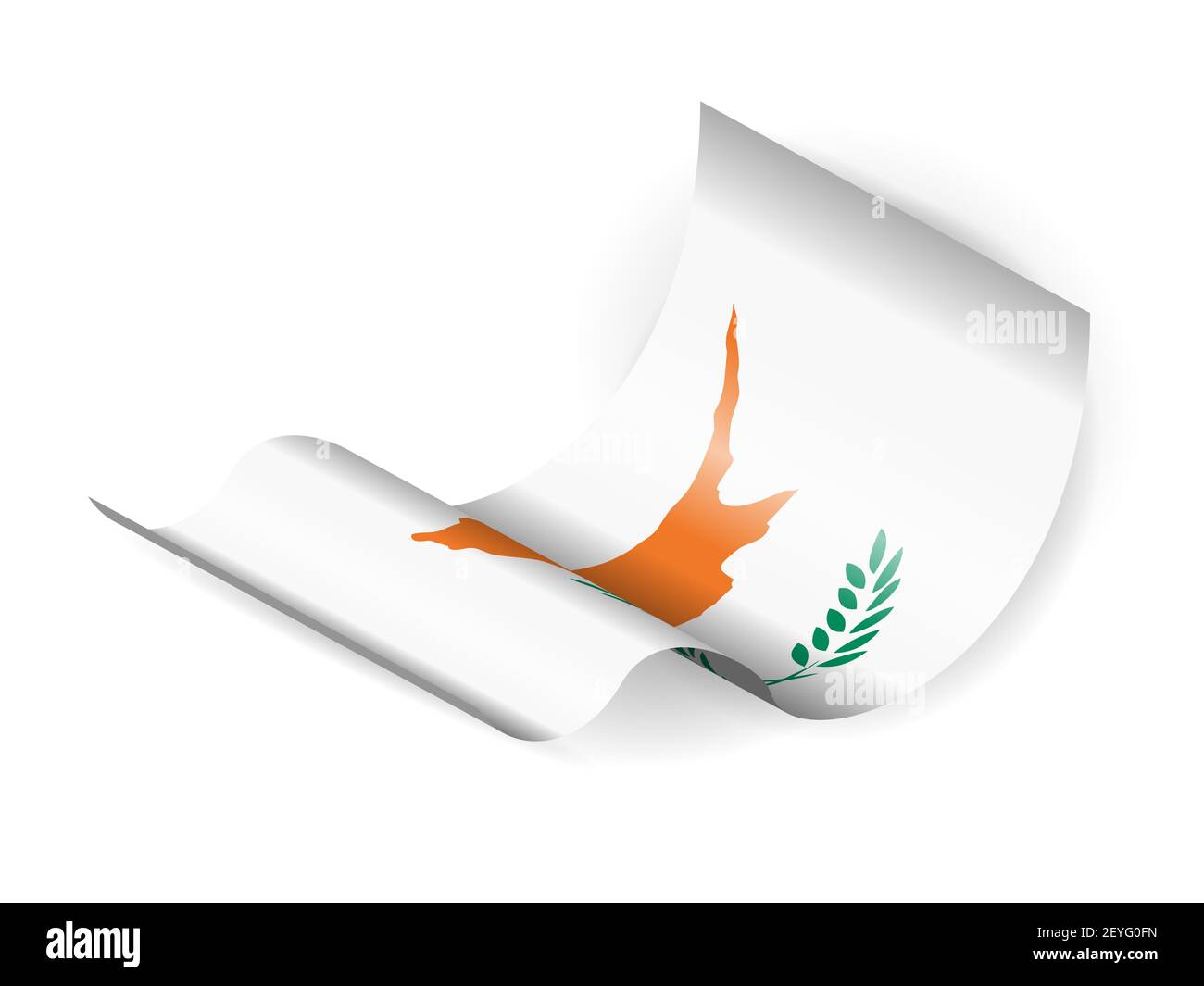 Waving Cyprus flag on a white background. Vector illustration Stock ...