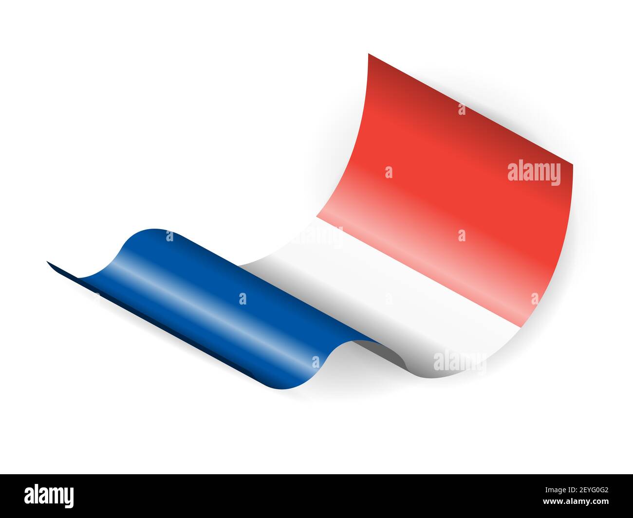 Waving France flag on a white background. Vector illustration Stock ...