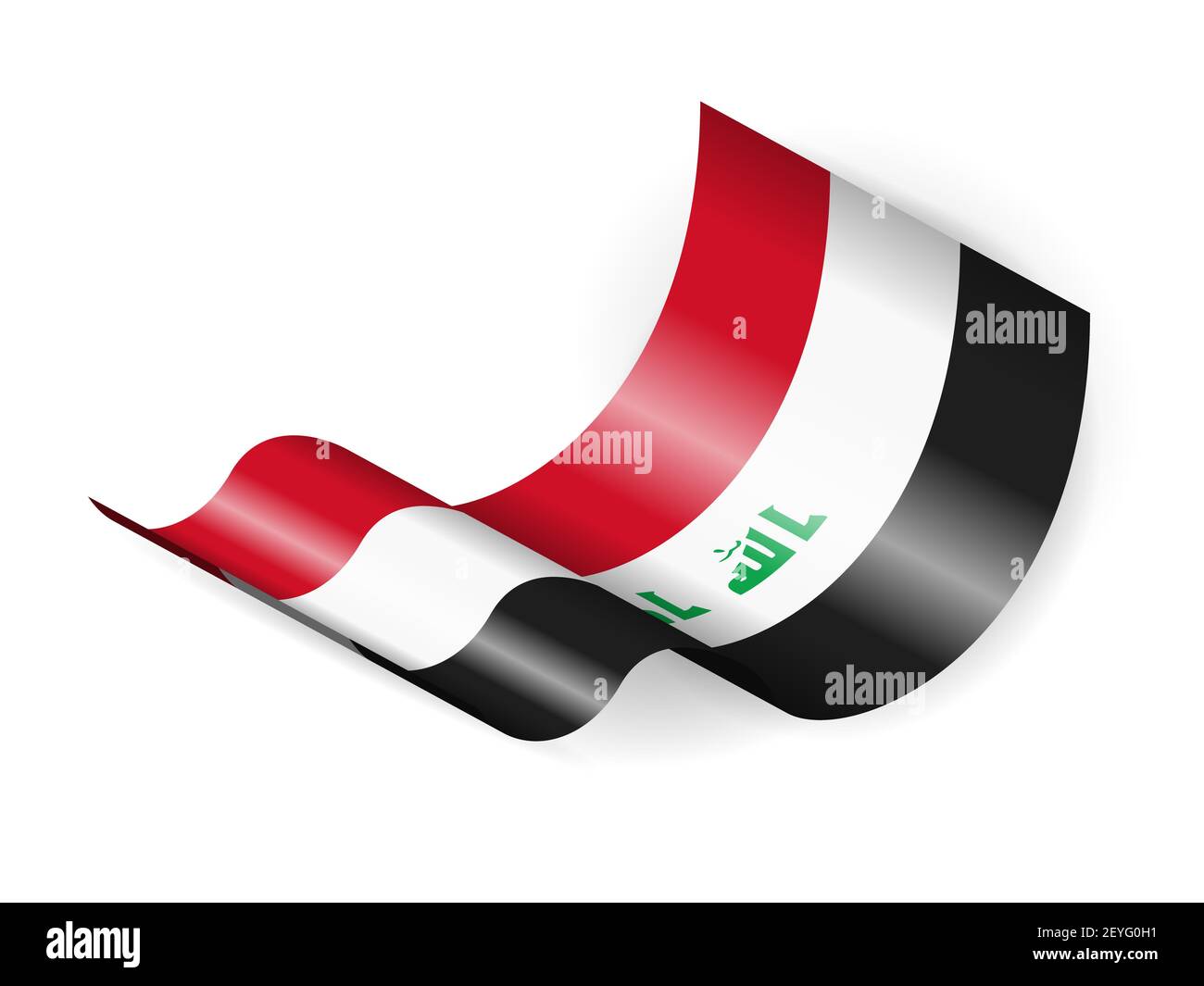 Waving Iraq flag on a white background. Vector illustration Stock Photo ...