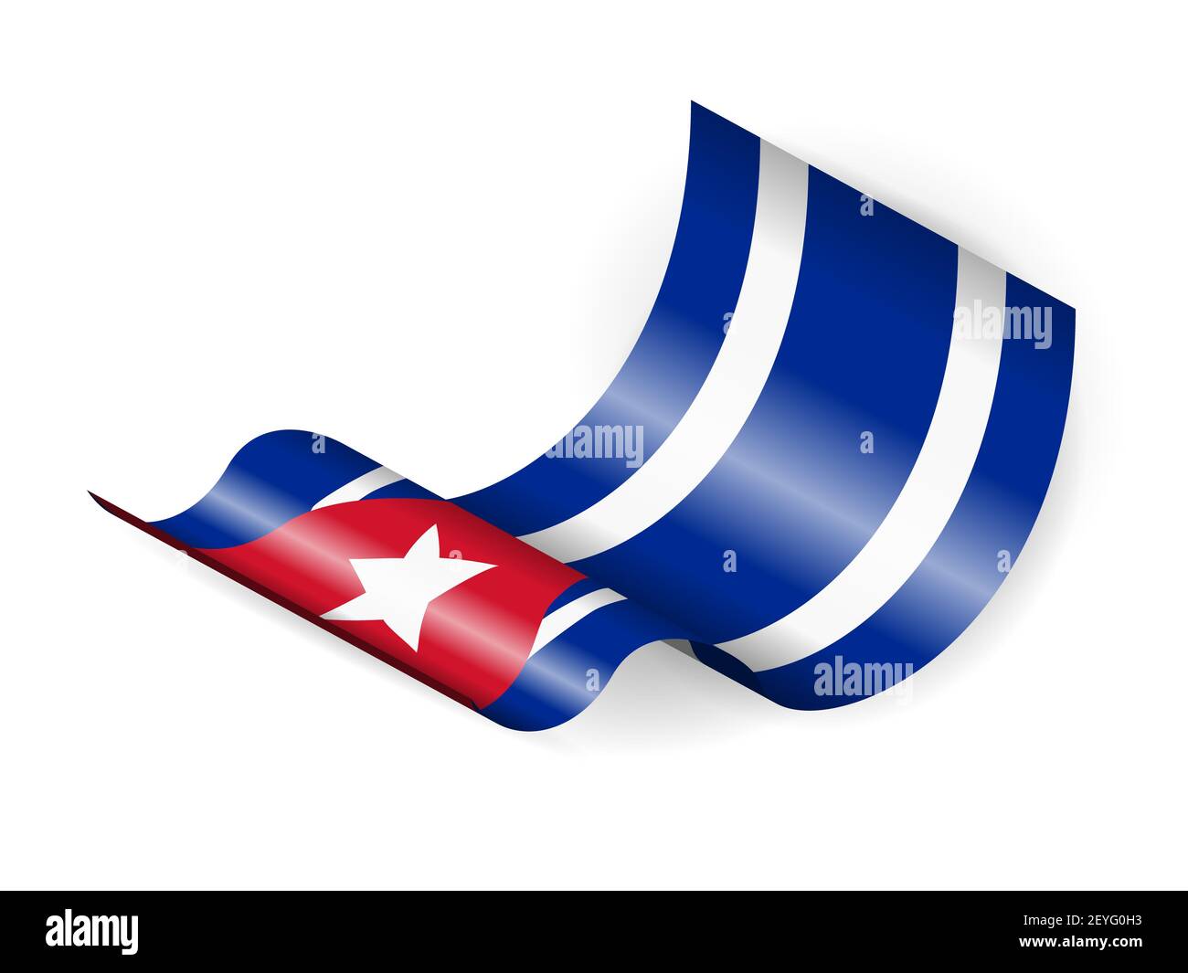 Waving Cuba flag on a white background. Vector illustration Stock Photo ...