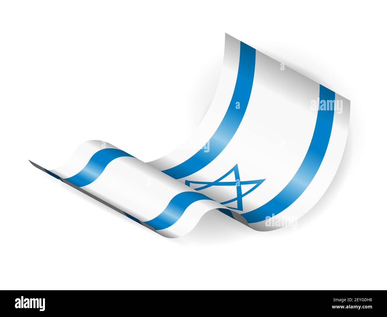 Waving Israel flag on a white background. Vector illustration Stock ...