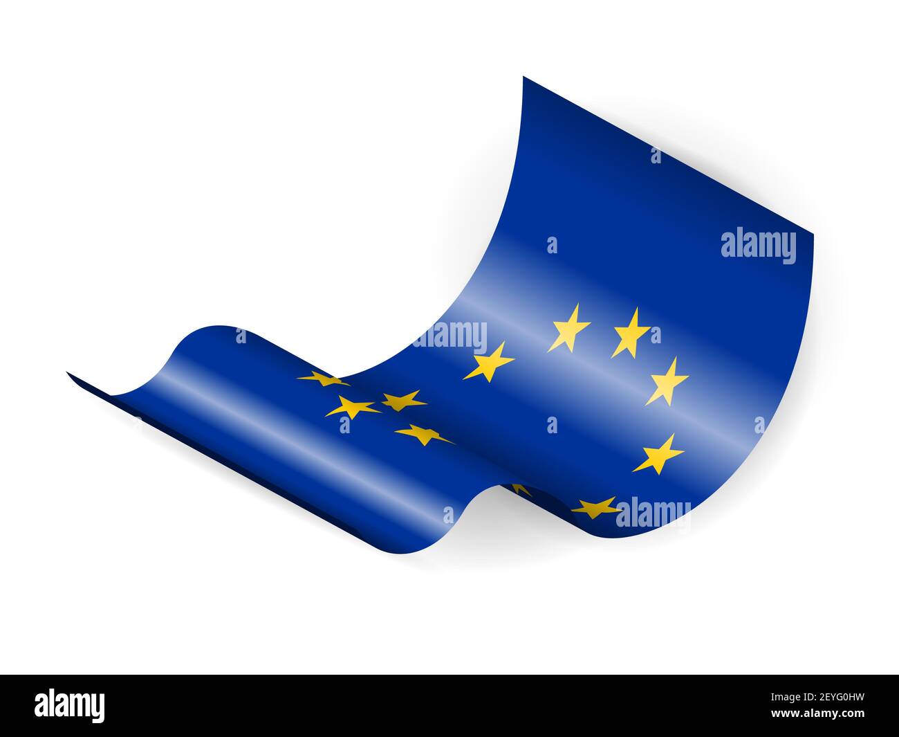Waving EU flag on a white background. Vector illustration Stock Photo ...