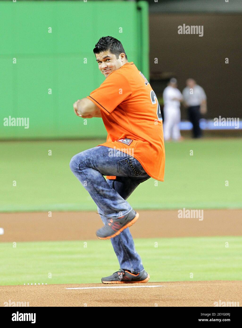 Singer Jerry Rivera attends the San Francisco Giants vs the Miami ...