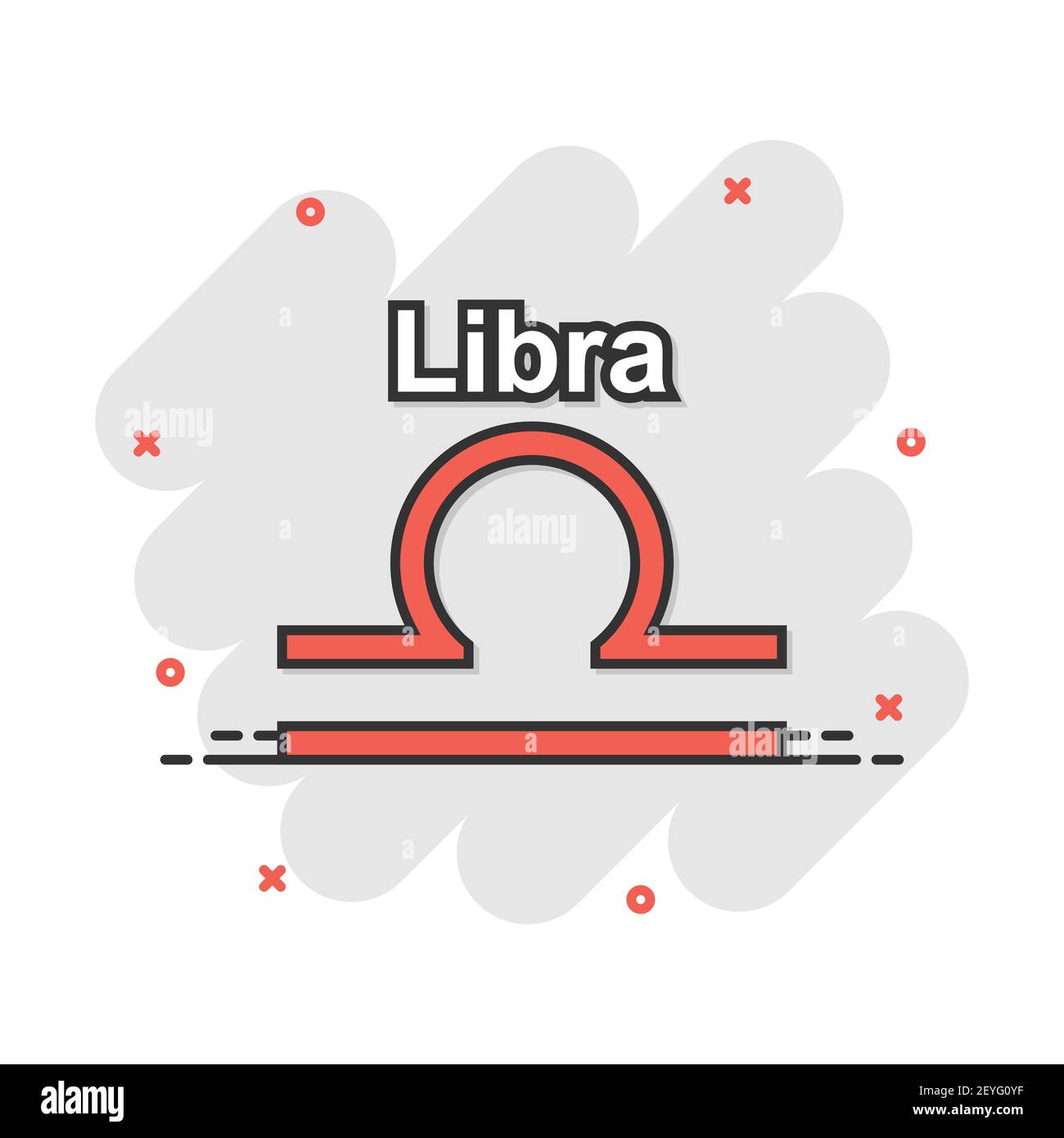 Vector cartoon libra zodiac icon in comic style. Astrology sign ...