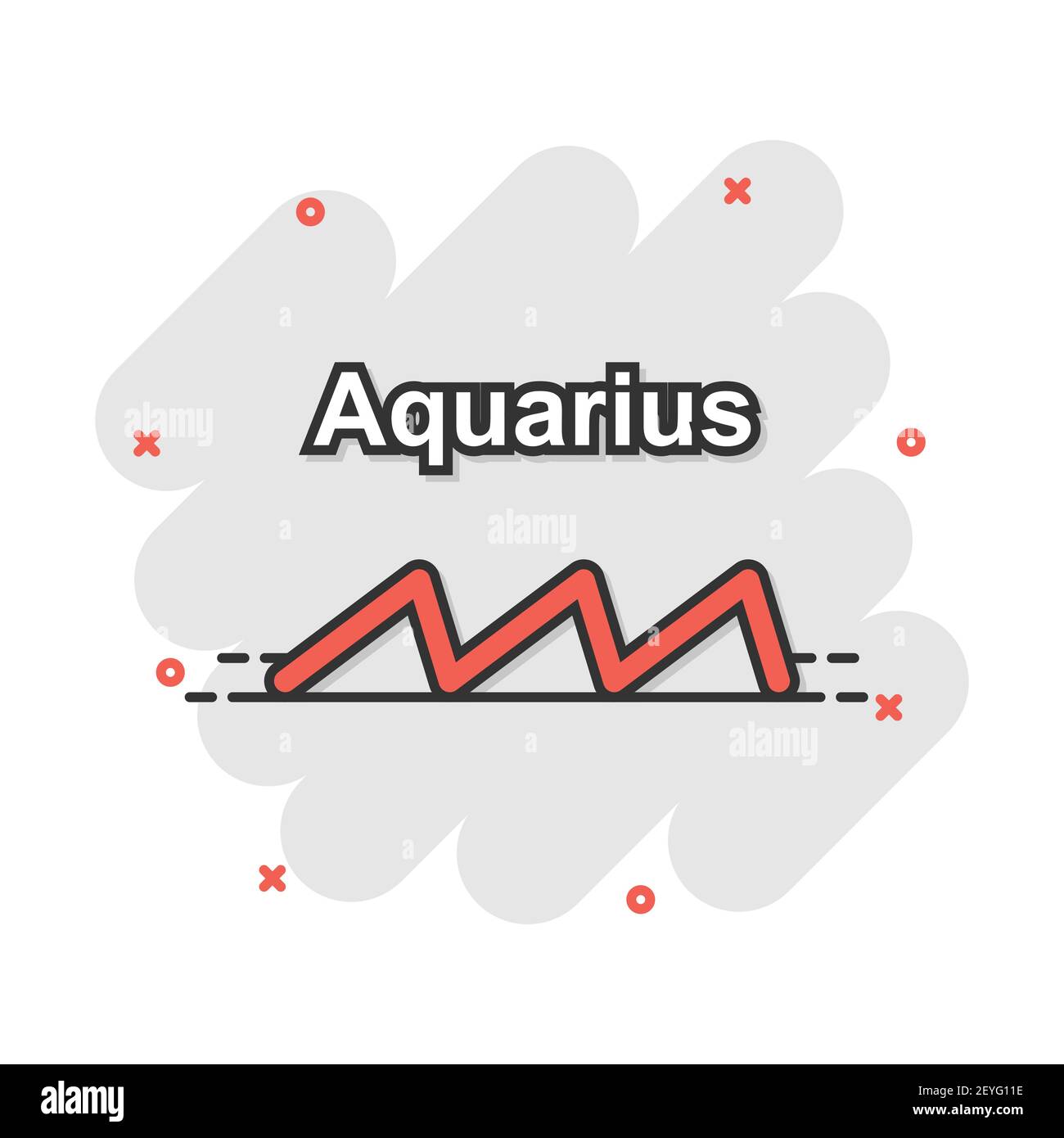 Vector cartoon aquarius zodiac icon in comic style. Astrology sign ...