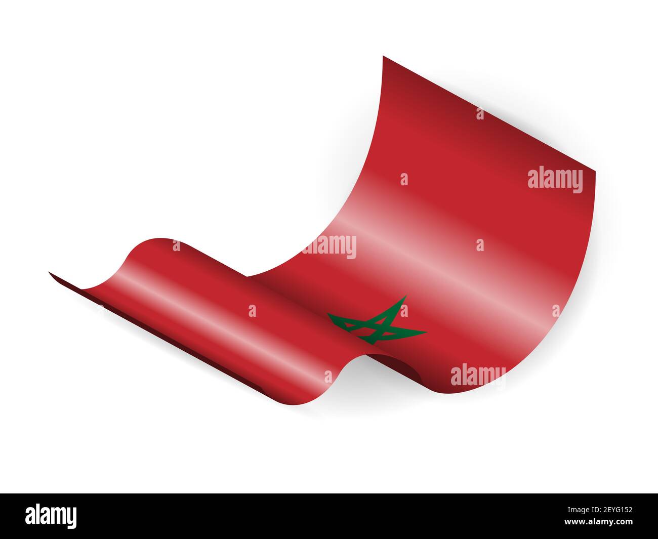 Waving Morocco flag on a white background. Vector illustration Stock ...