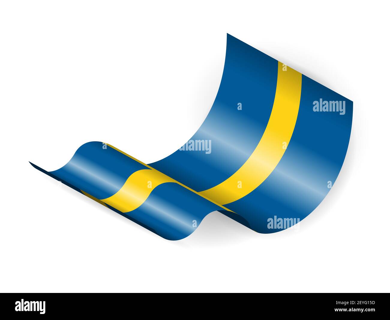Waving Sweden flag on a white background. Vector illustration Stock ...
