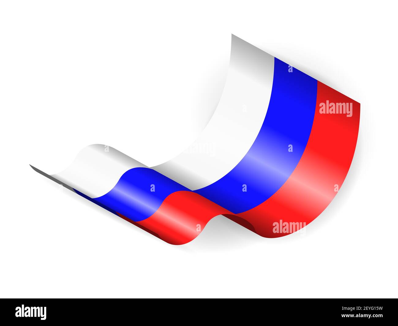 Waving Russia flag on a white background. Vector illustration Stock Photo - Alamy