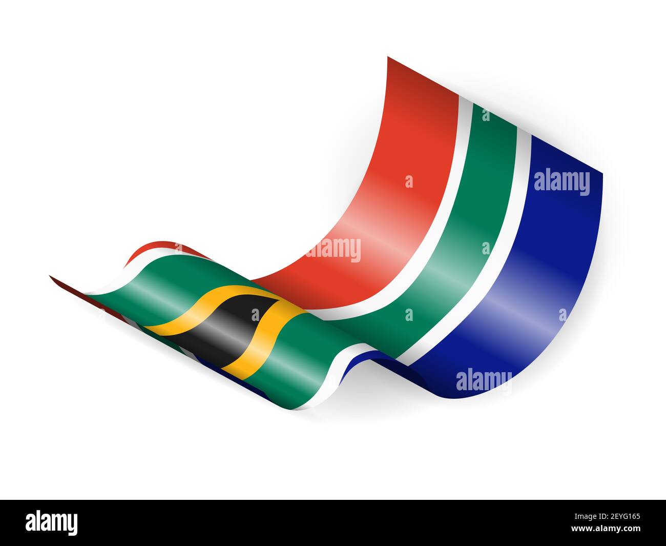 Waving South Africa flag on a white background. Vector illustration ...