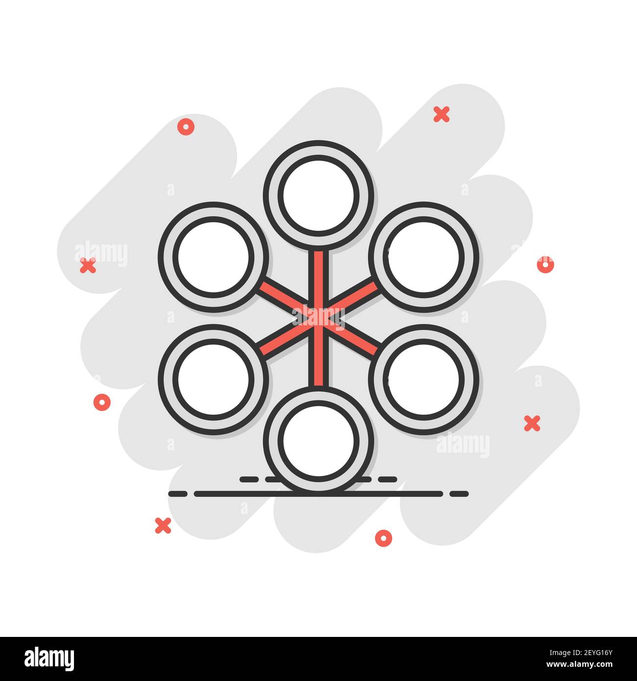 Vector cartoon structure diagram icon in comic style. Chart ...