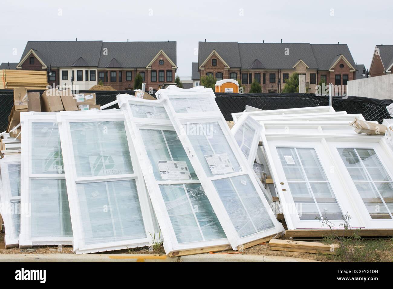 New home construction showing "Sold" signs at a Ryan Homes and NV Homes ...