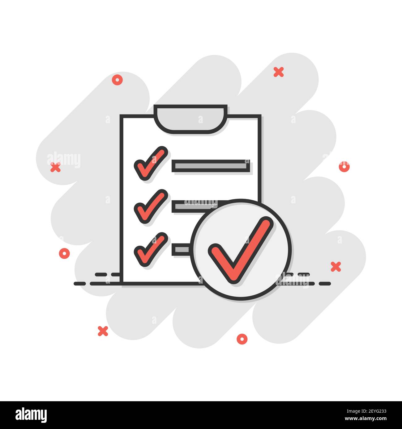 Vector cartoon to do list icon in comic style. Checklist, task list ...