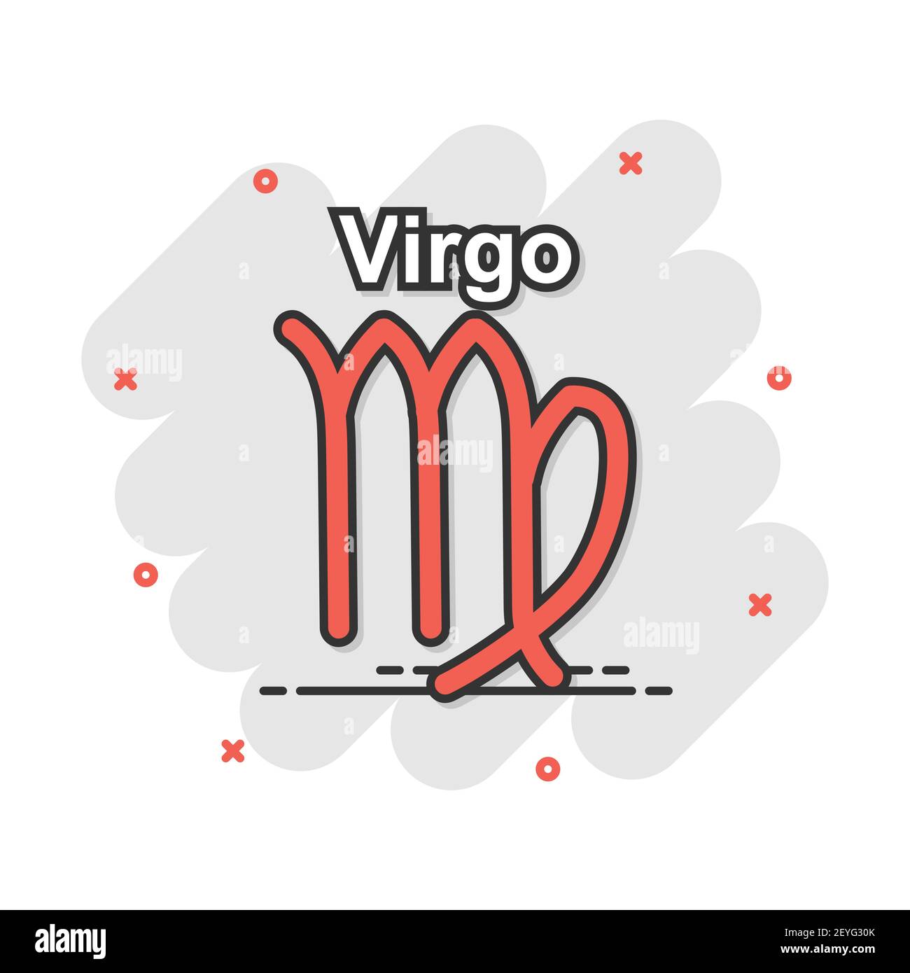 Vector cartoon virgo zodiac icon in comic style. Astrology sign ...