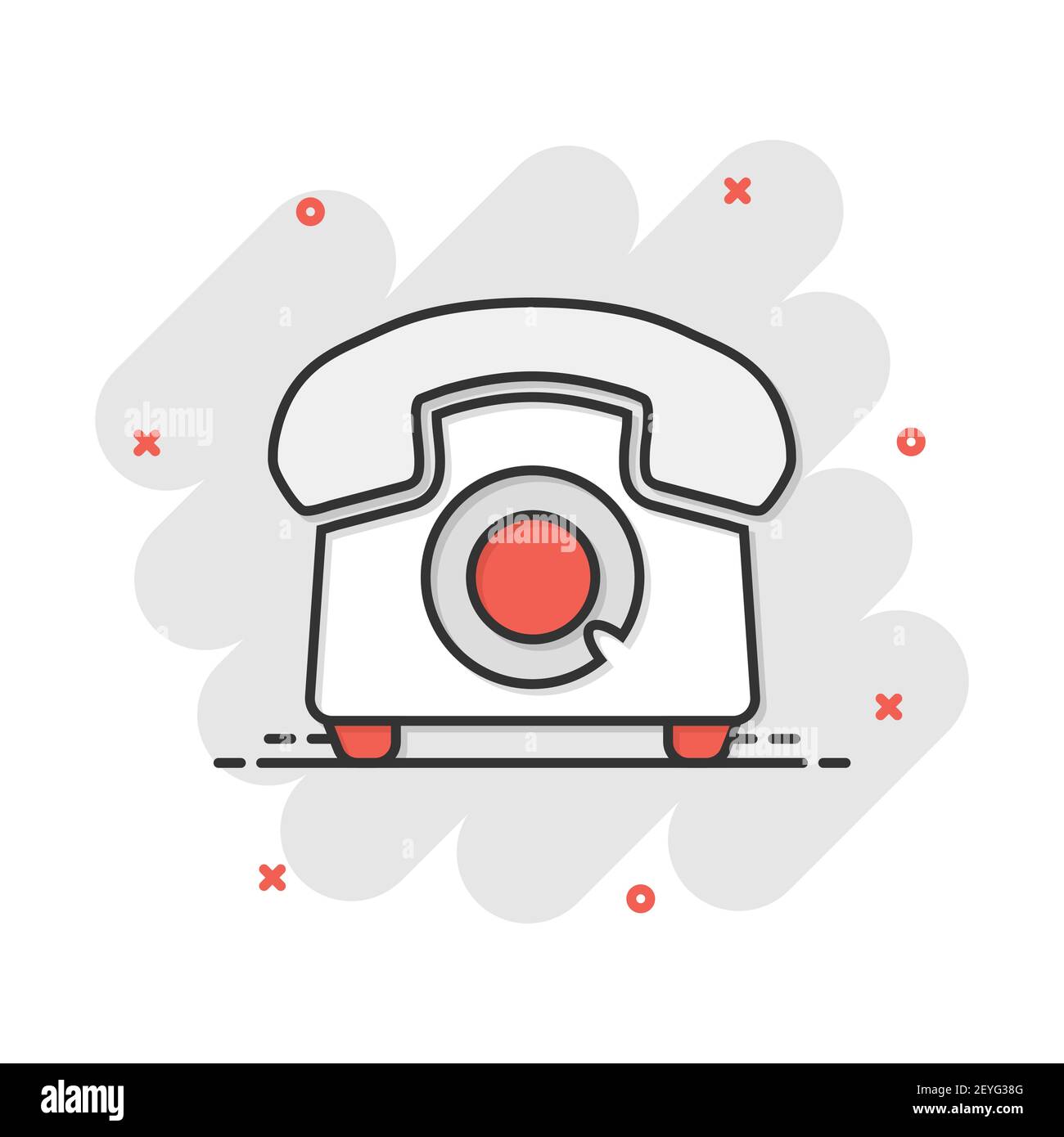 Vector cartoon phone icon in comic style. Telephone sign illustration ...