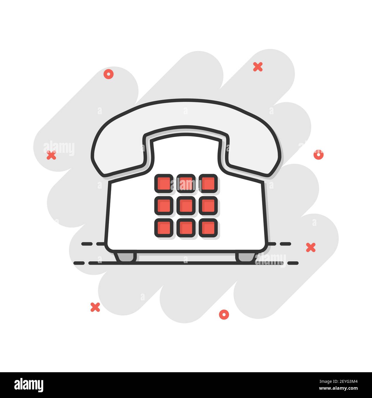 Vector cartoon phone icon in comic style. Telephone sign illustration ...