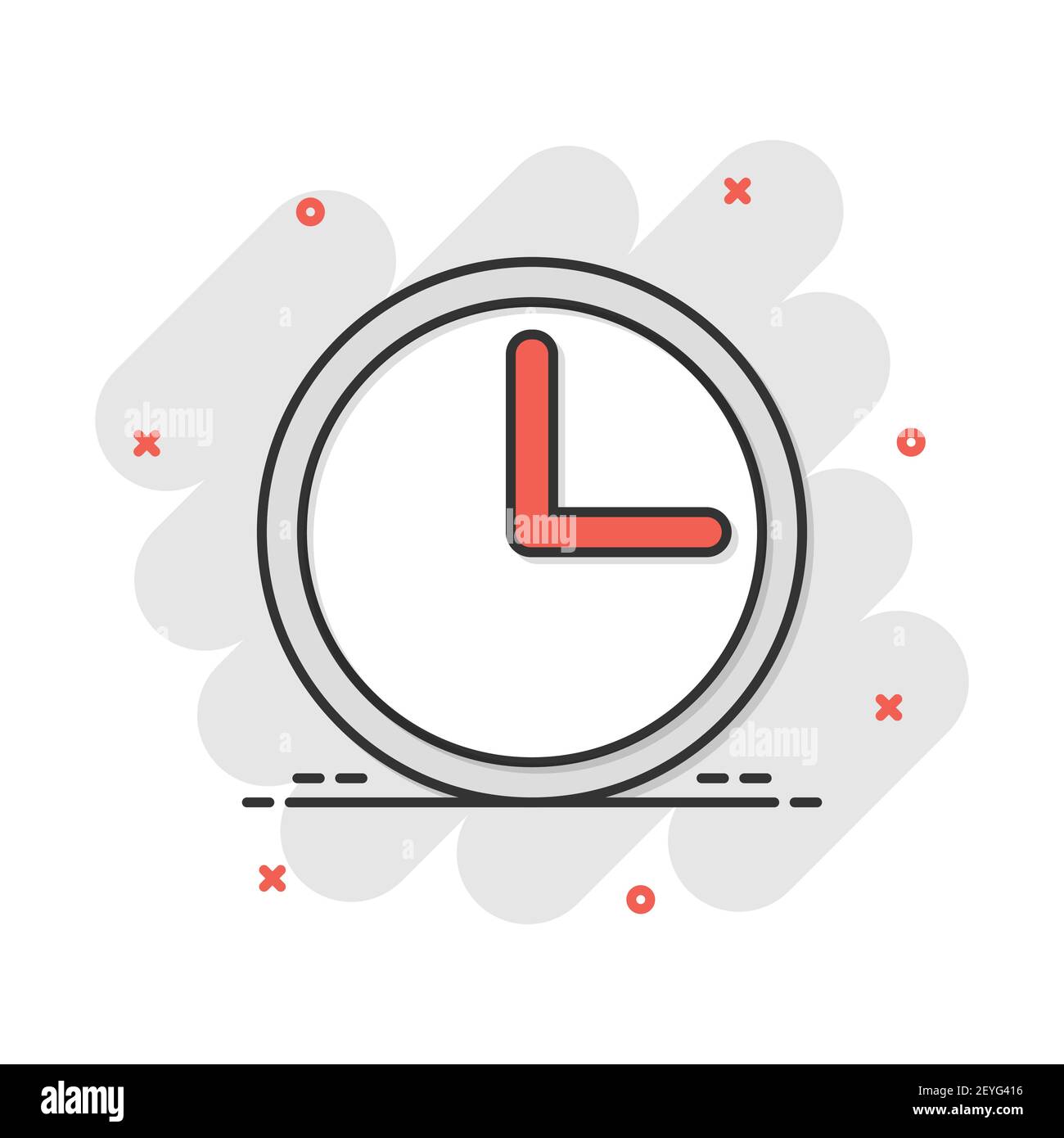 Vector cartoon clock timer icon in comic style. Watch sign illustration ...