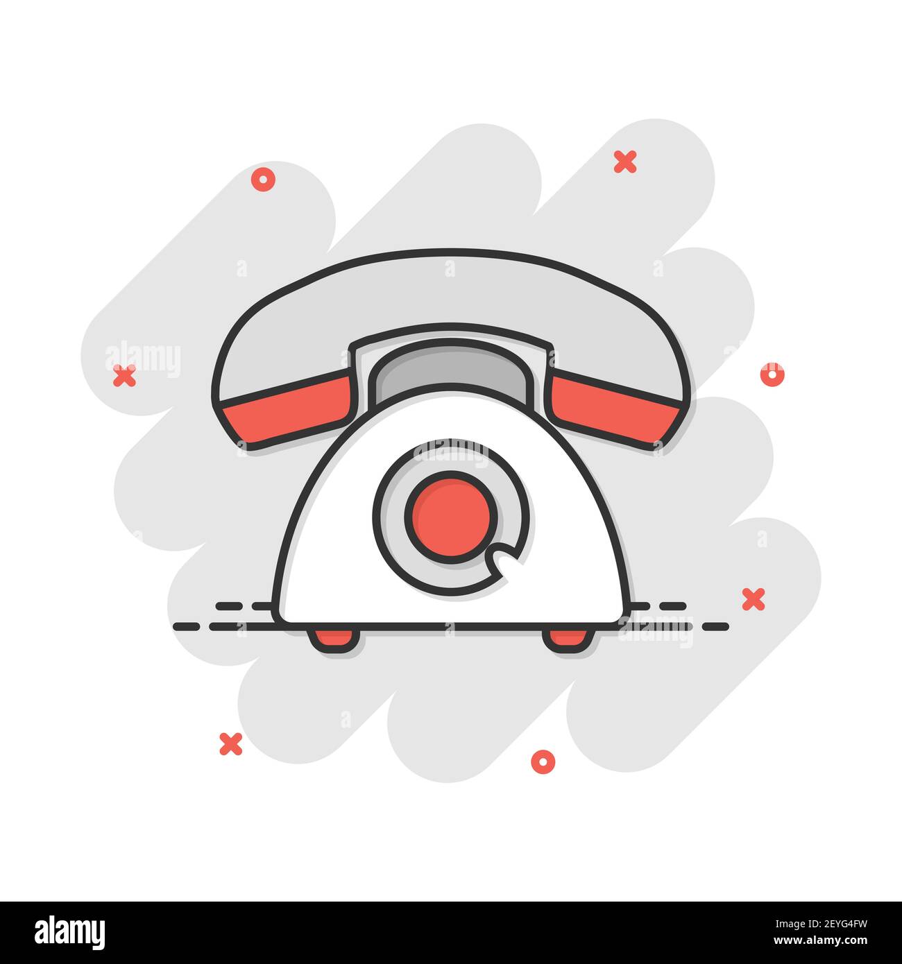 Vector cartoon phone icon in comic style. Telephone sign illustration ...