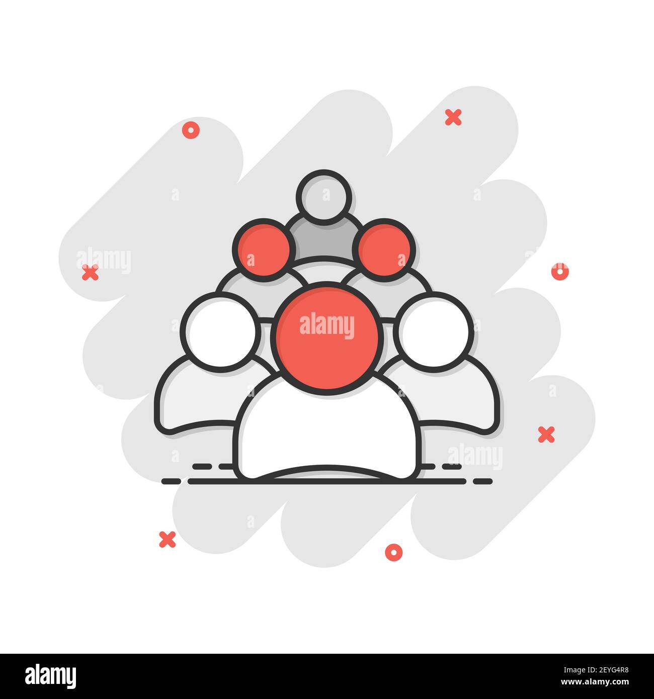 Vector cartoon group of people icon in comic style. Persons sign ...
