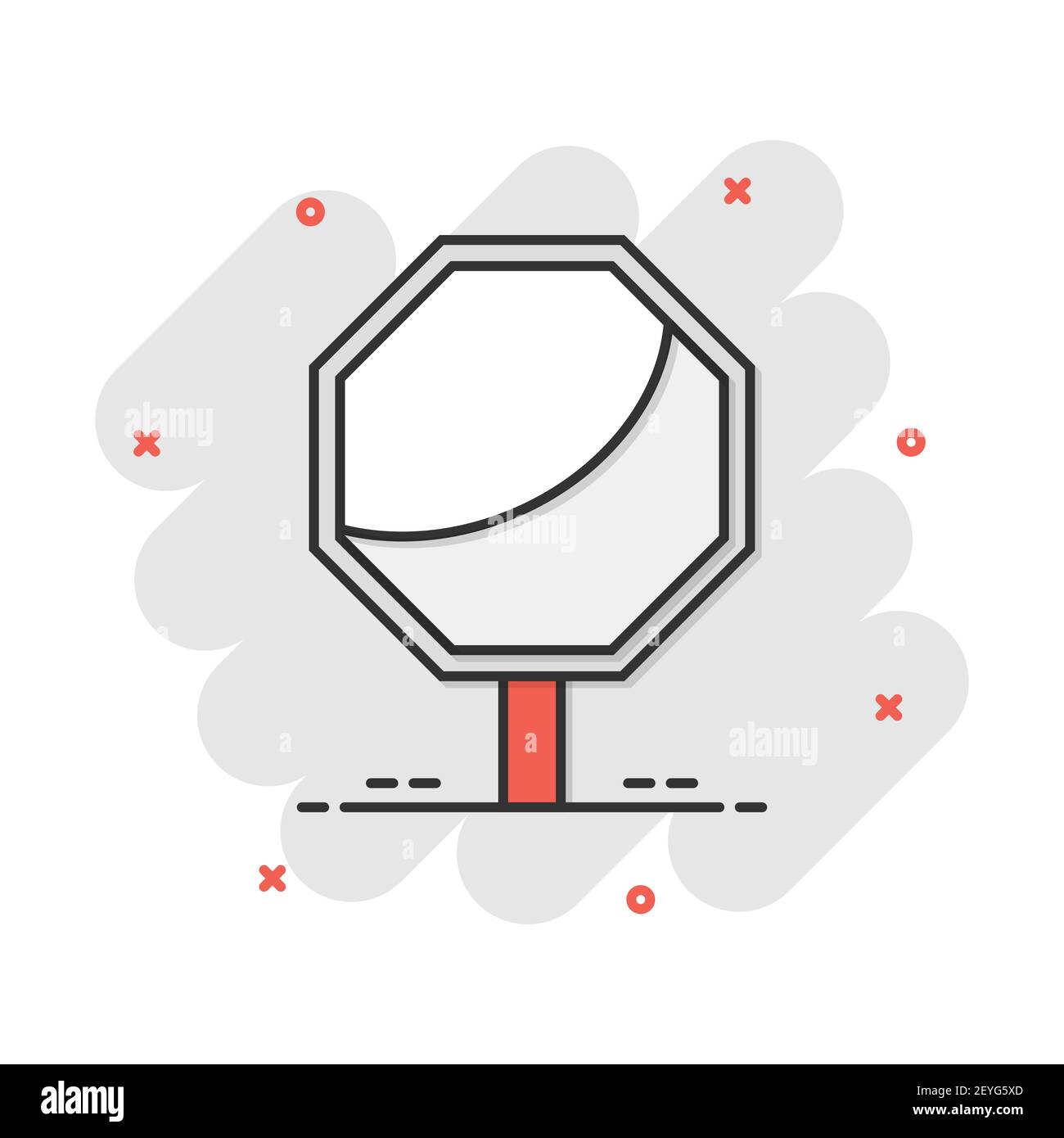 Vector cartoon red stop sign icon in comic style. Danger sign ...