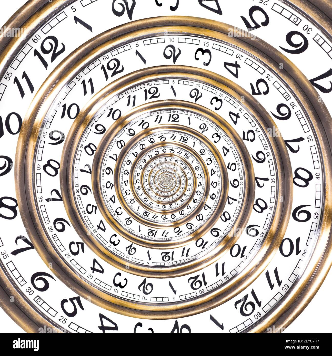 Twisted watch face of an antique bronze watch representing the infinity ...