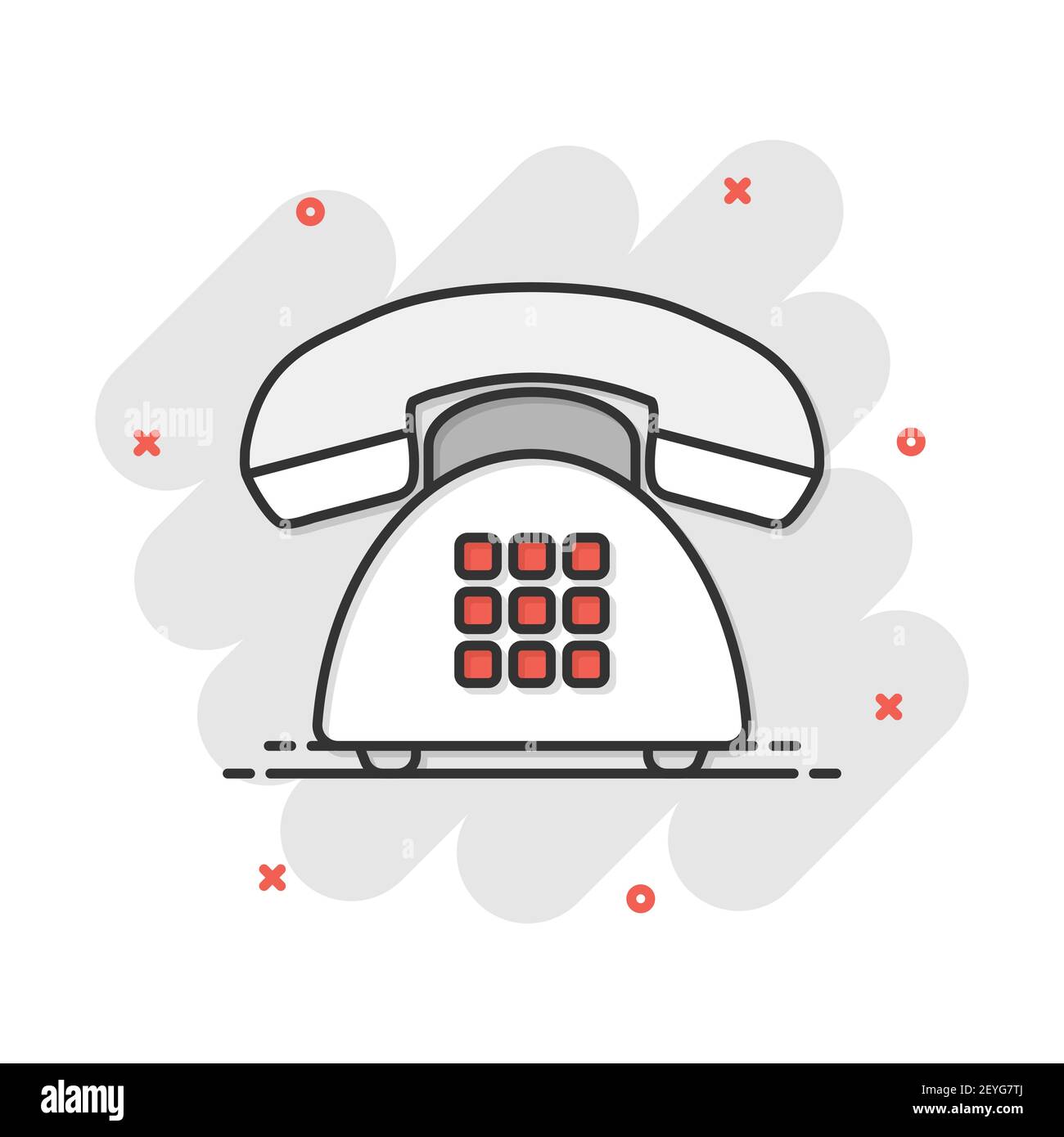 Vector cartoon phone icon in comic style. Telephone sign illustration ...