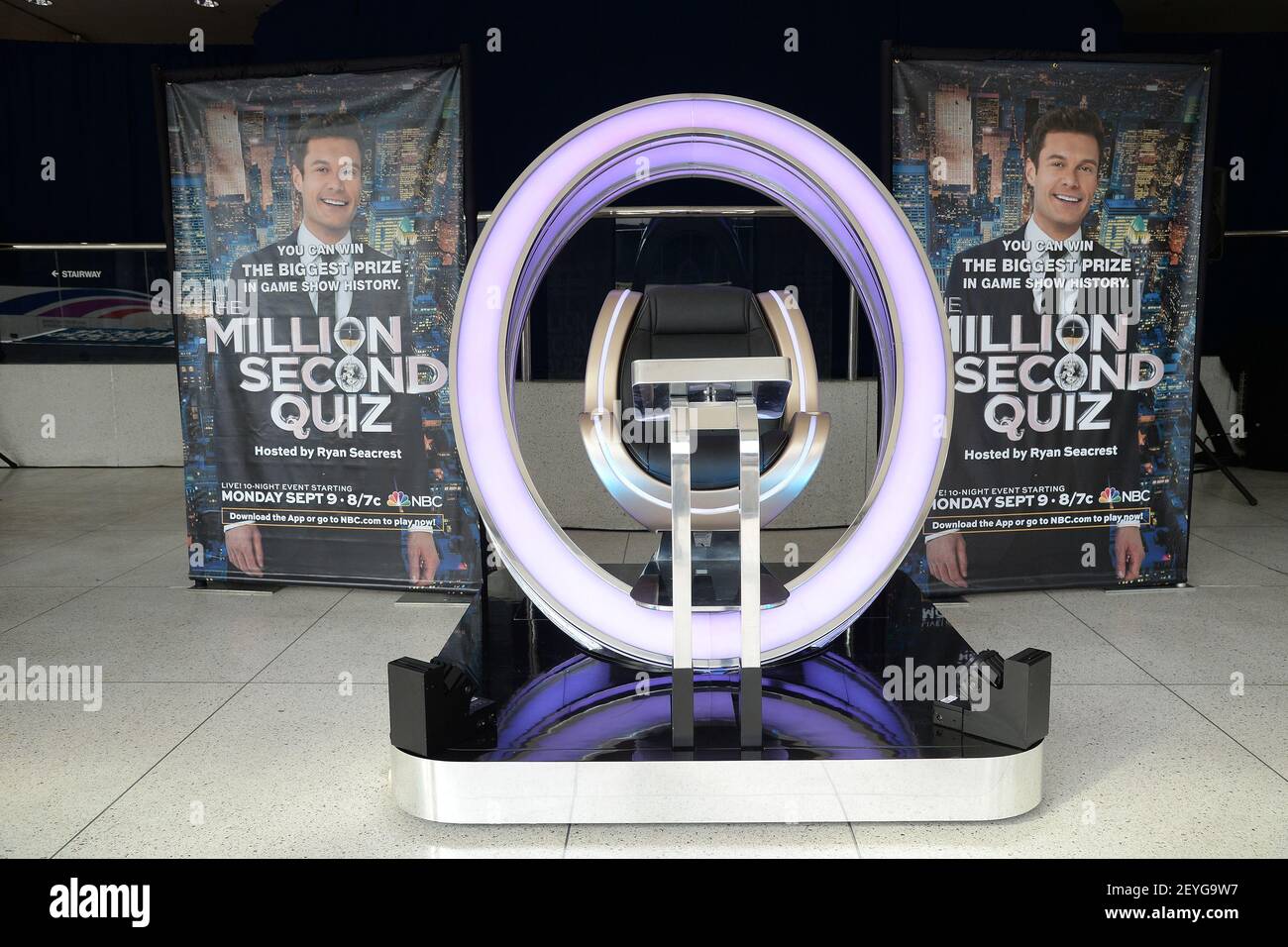 Quiz Game Show Contestant's Chair on display at the sneak peek press ...