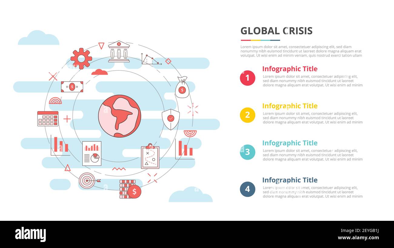 global crisis concept for infographic template banner with four point ...