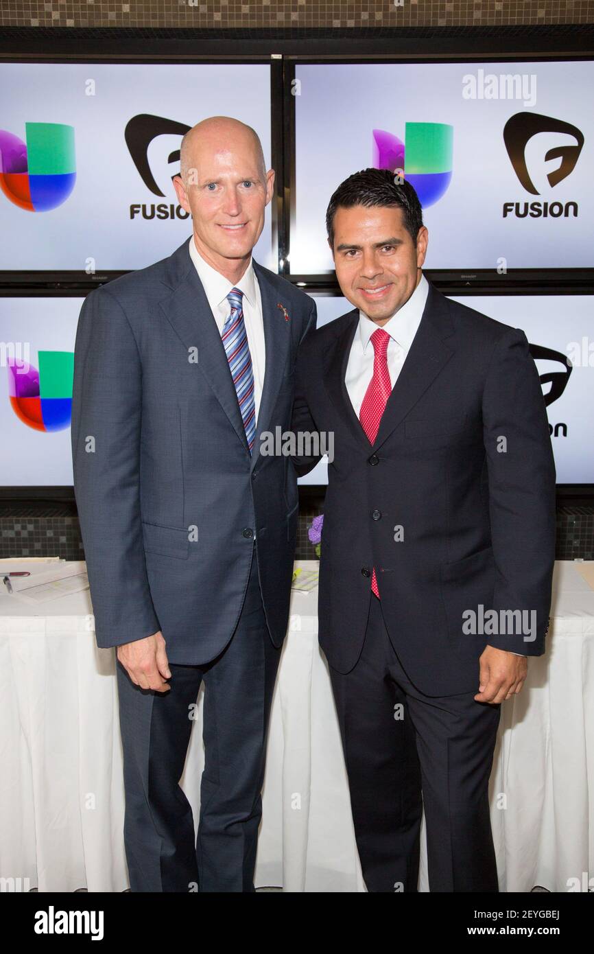 Governor of Florida Rick Scott and Cesar Conde attends Fusion ...