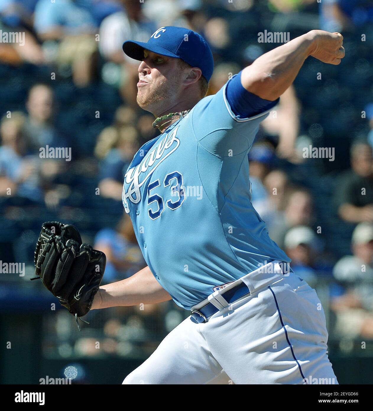 Kansas City Royals relief pitcher Will Smith (53) throws in the seventh ...