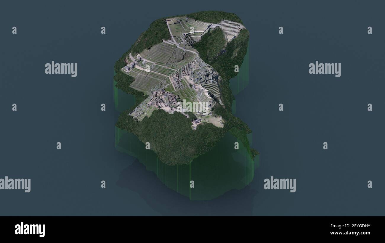 Inca style ancient city Machu Picchu 3D Render Stock Photo - Alamy