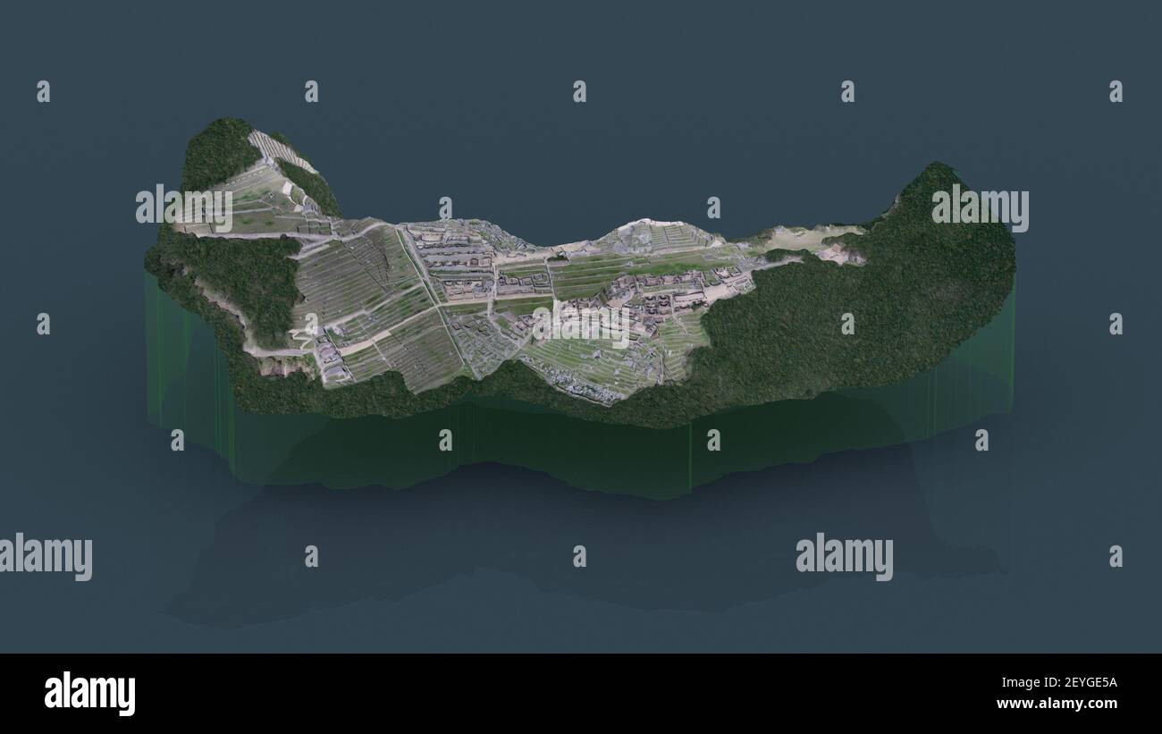 Inca style ancient city Machu Picchu 3D Render Stock Photo - Alamy