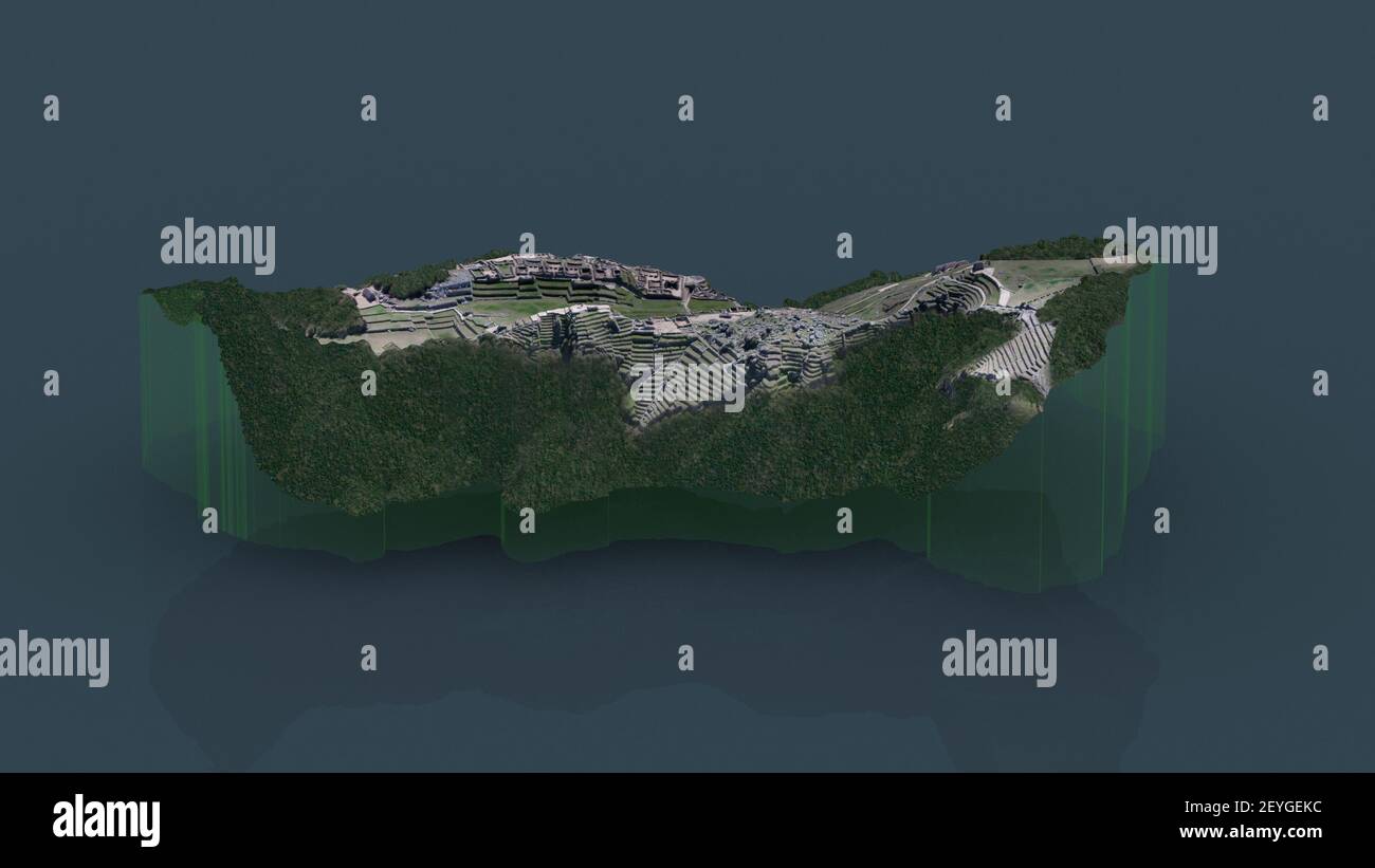 Inca style ancient city Machu Picchu 3D Render Stock Photo - Alamy