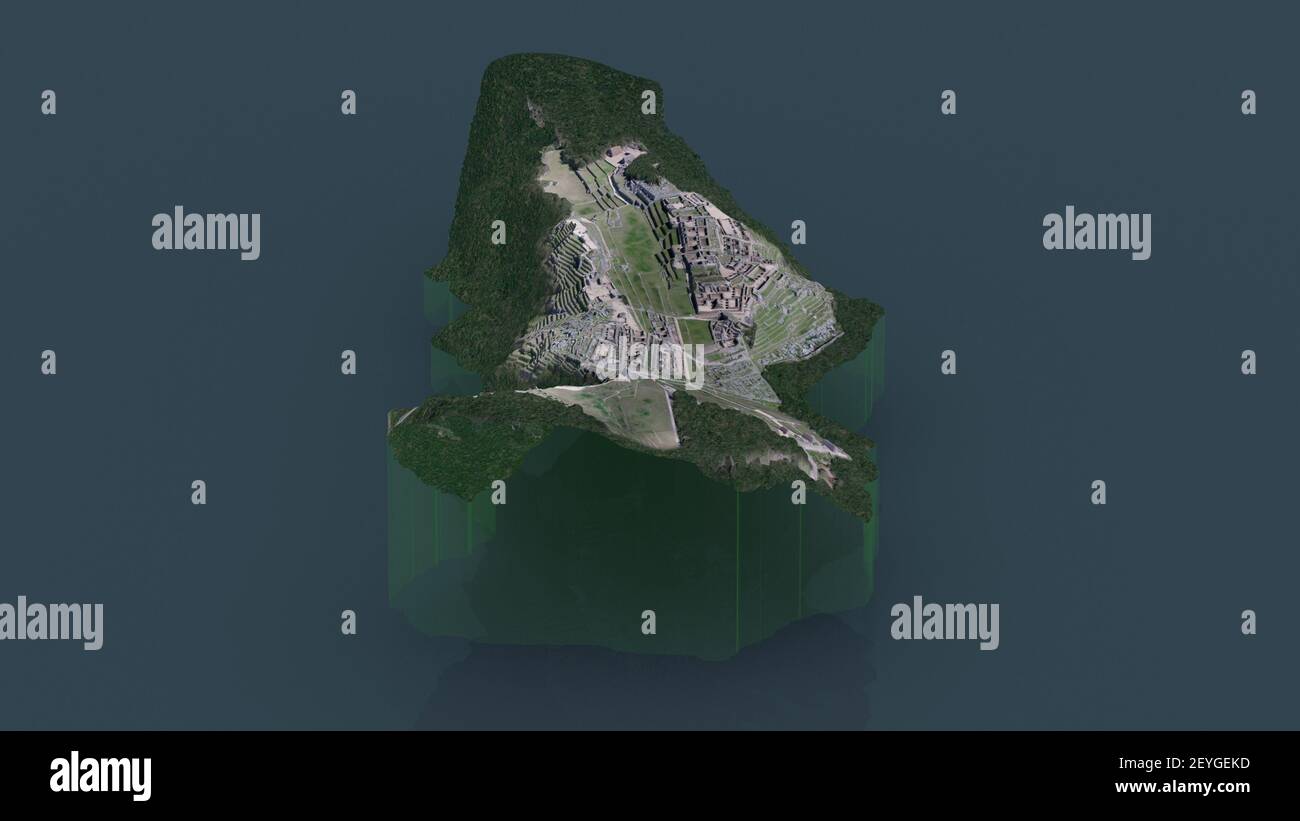 Inca style ancient city Machu Picchu 3D Render Stock Photo - Alamy