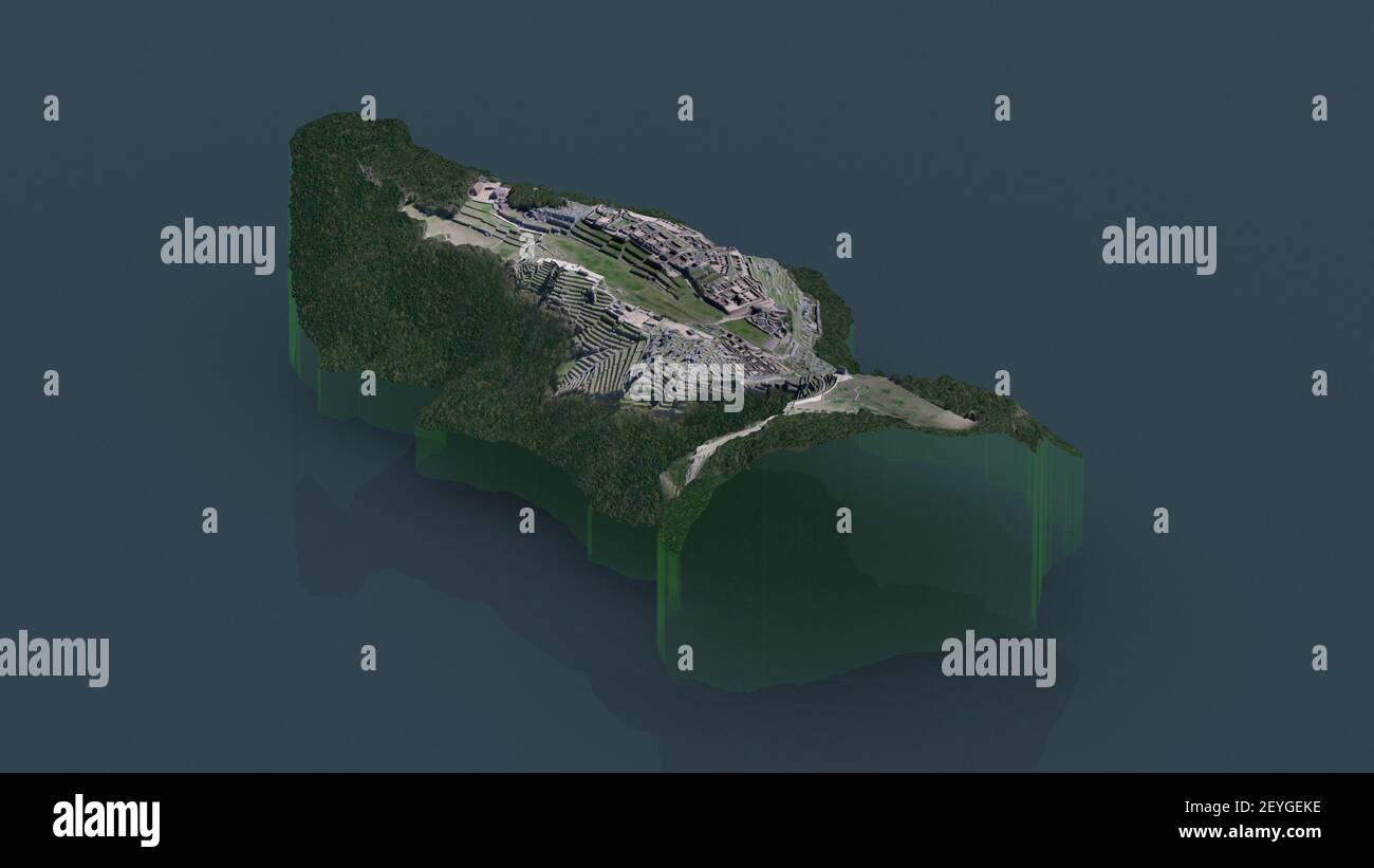 Inca style ancient city Machu Picchu 3D Render Stock Photo - Alamy