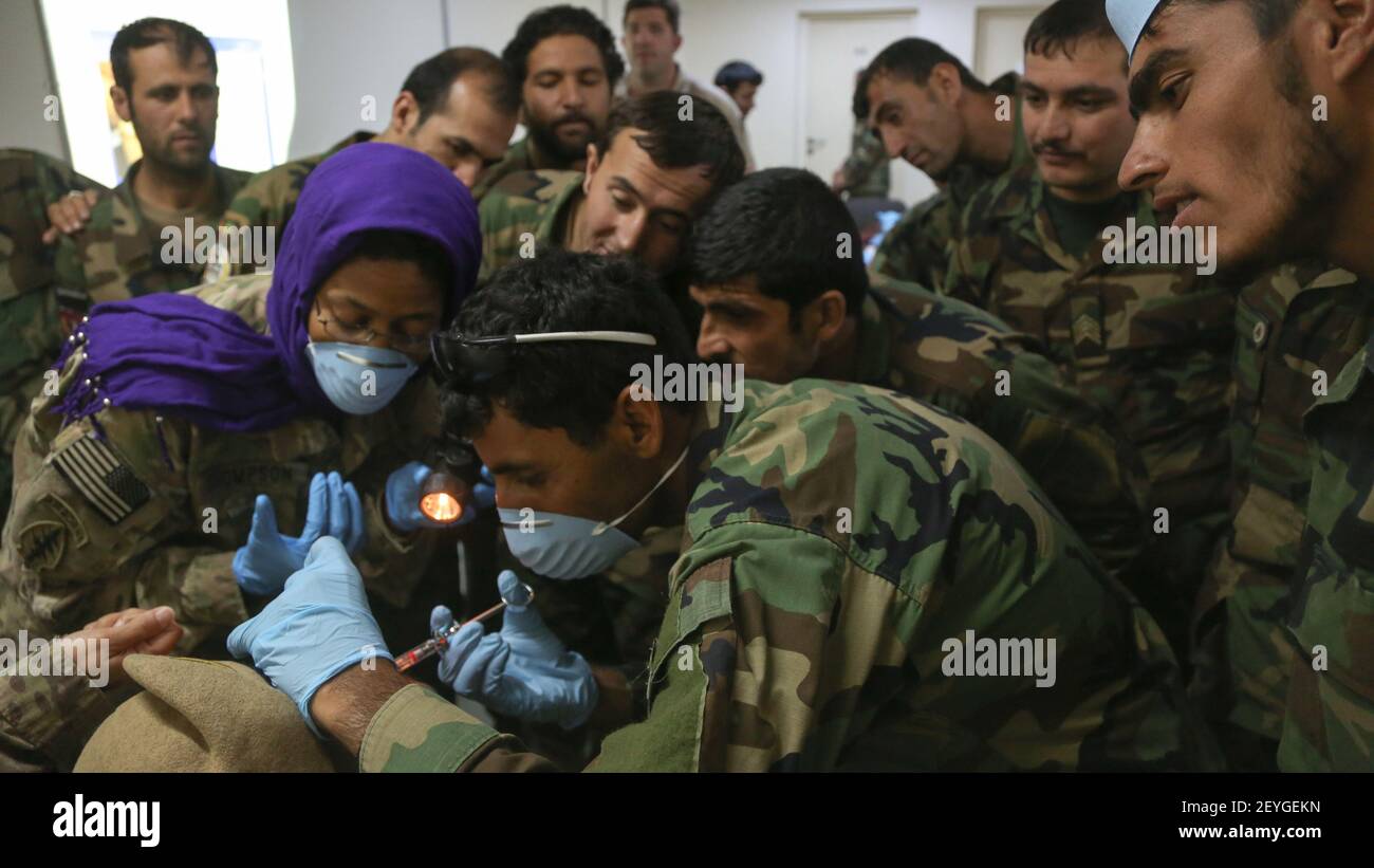 Afghan National Army Special Forces medics with the 6th Special ...