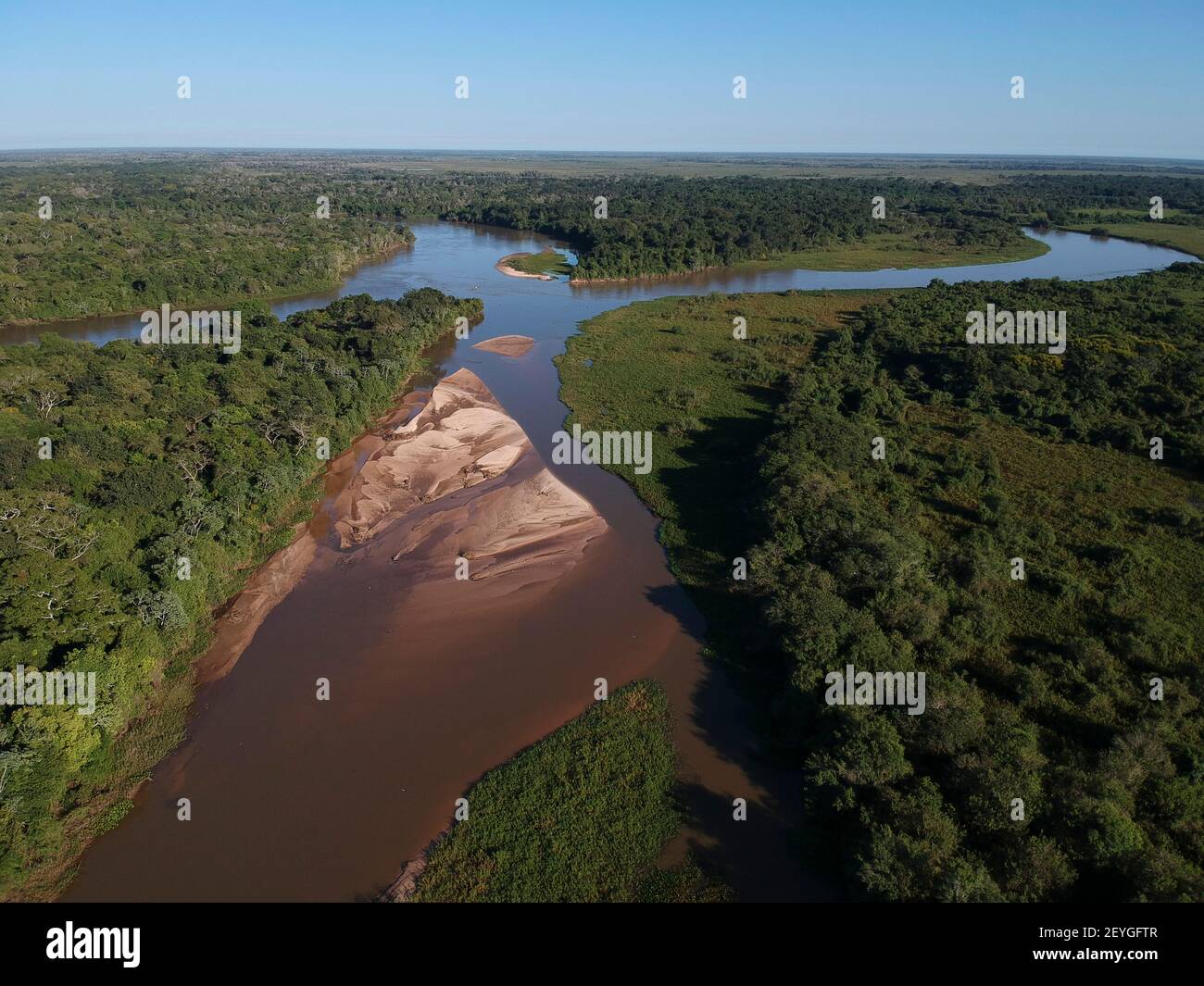 Aerial view of Rio Cuiaba, Pantanal, Mato Grosso, Brazil Stock Photo ...