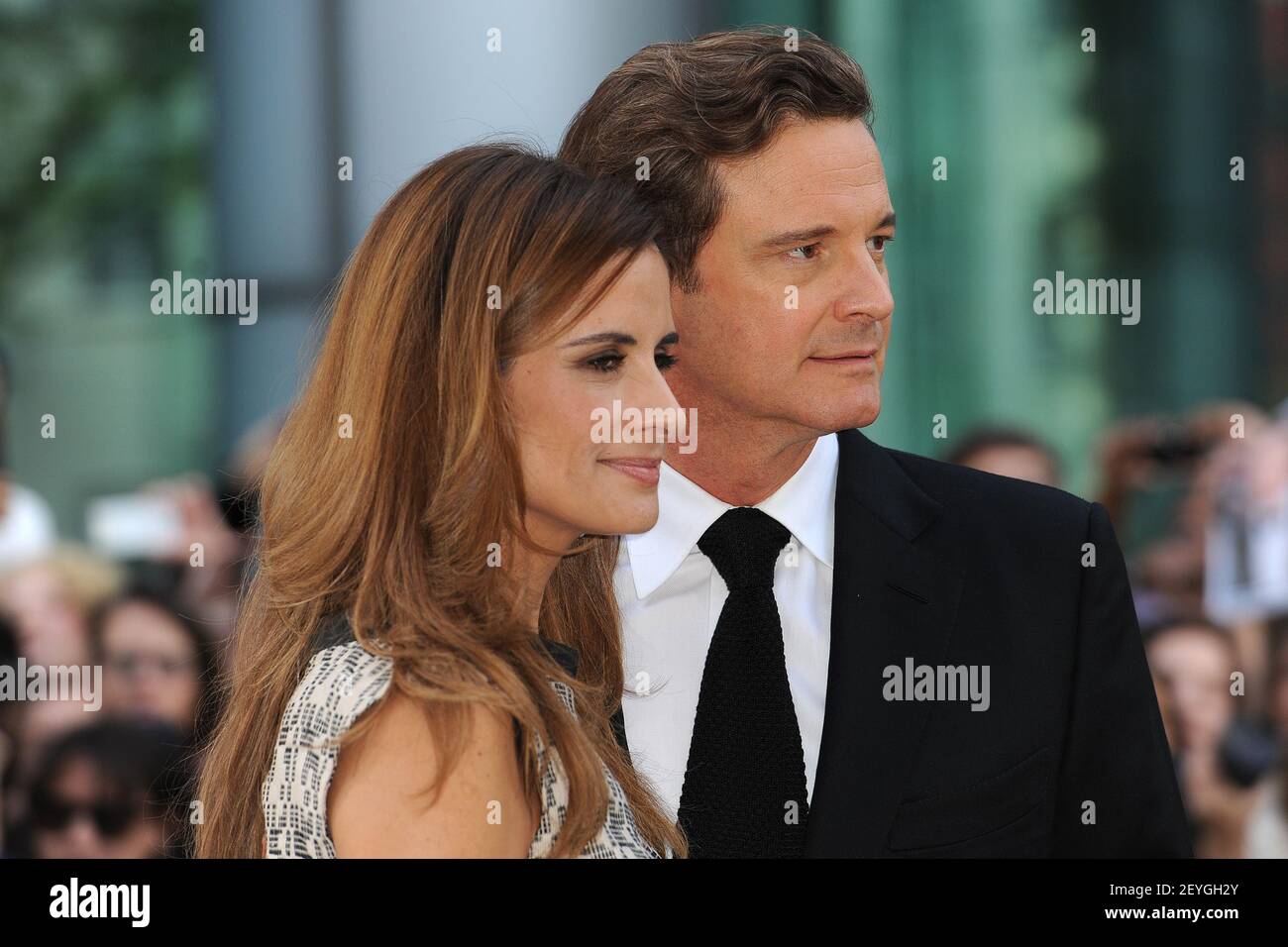 (L-R) Livia Giuggioli and Colin Firth attend the Premiere of "The ...