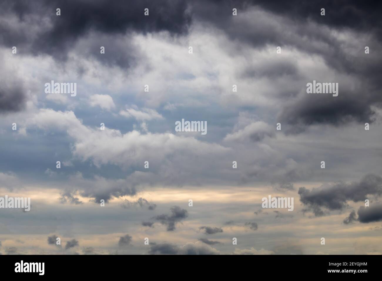 With most of the thunderclouds dispersed by the wind, lighter grey and ...