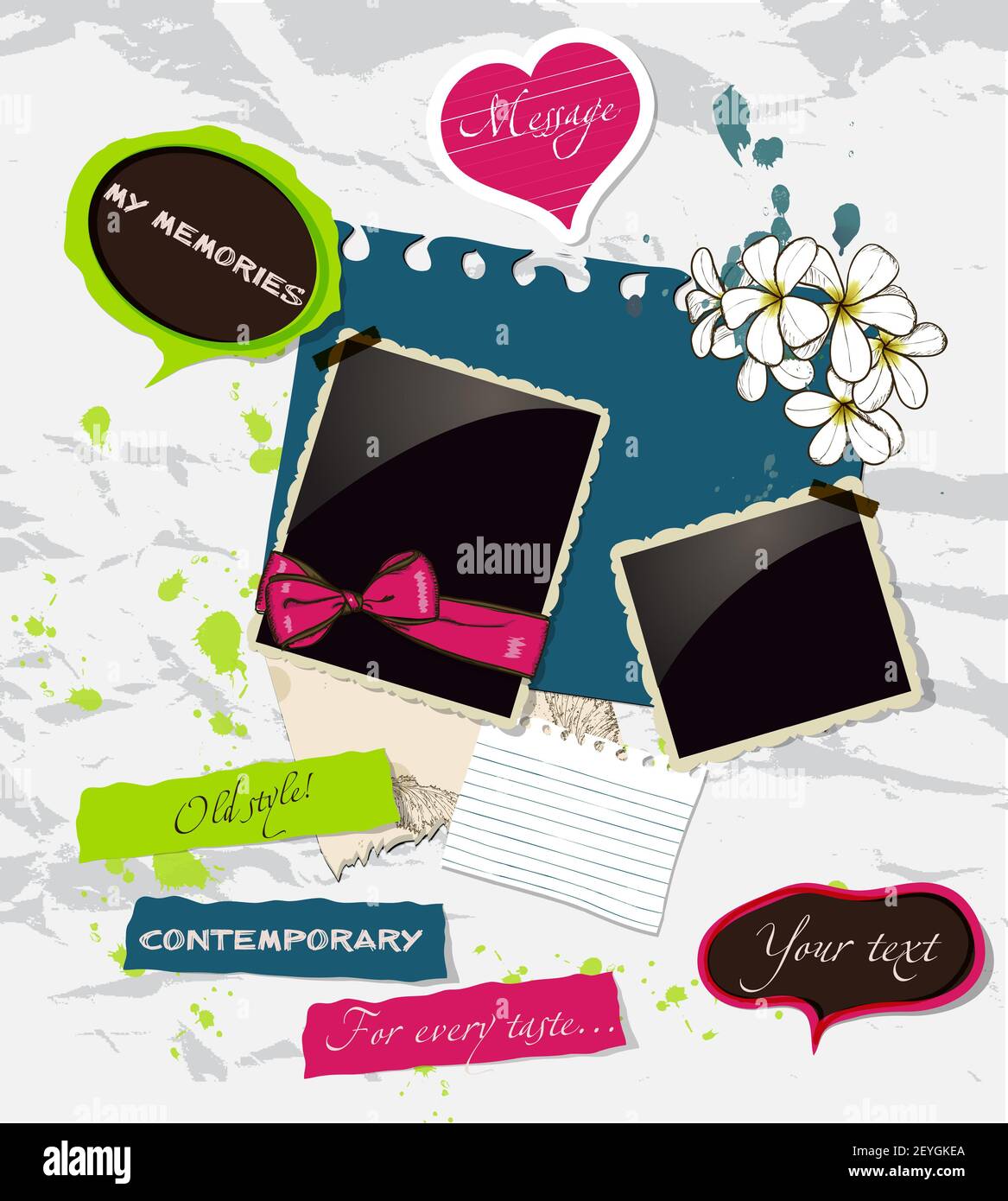 Scrapbook design elements set hi-res stock photography and images - Alamy