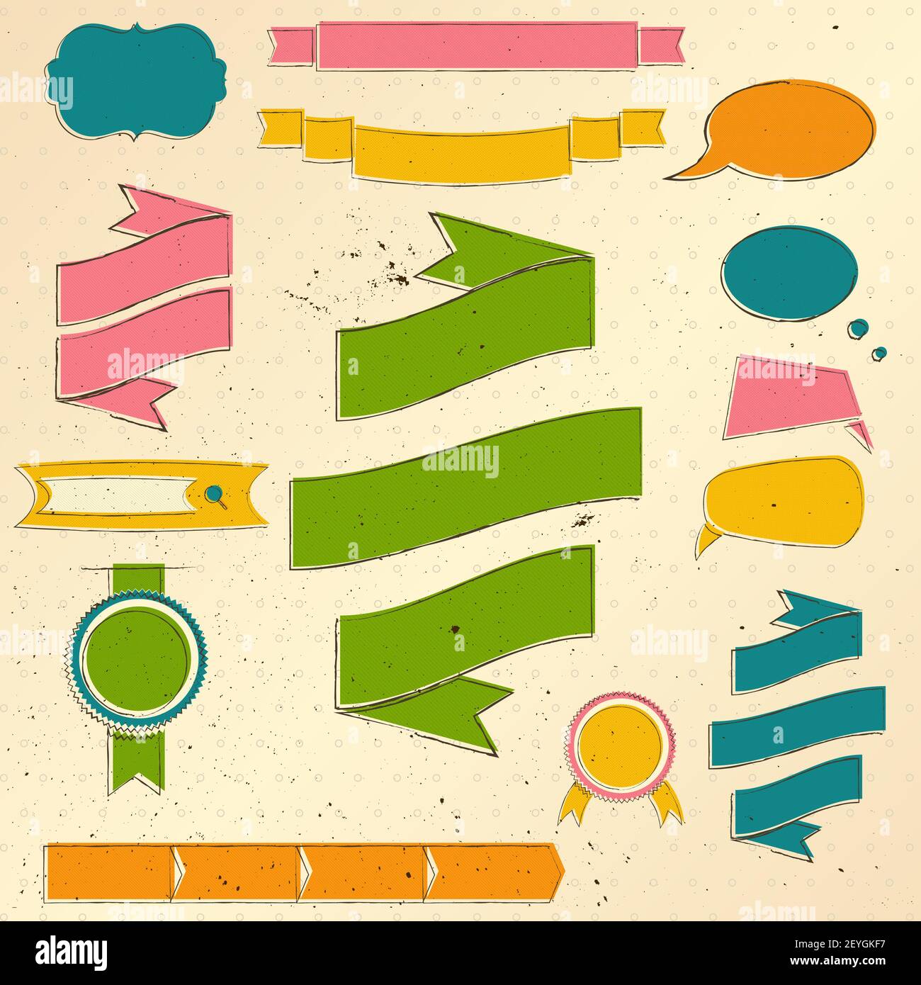 Vintage website design elements set Stock Photo - Alamy