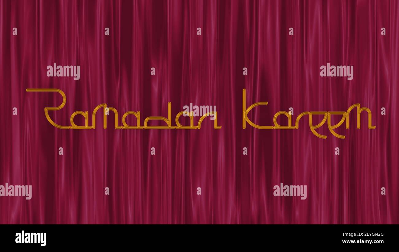 Ramadan Kareem title illustration with curtain background Stock Photo ...