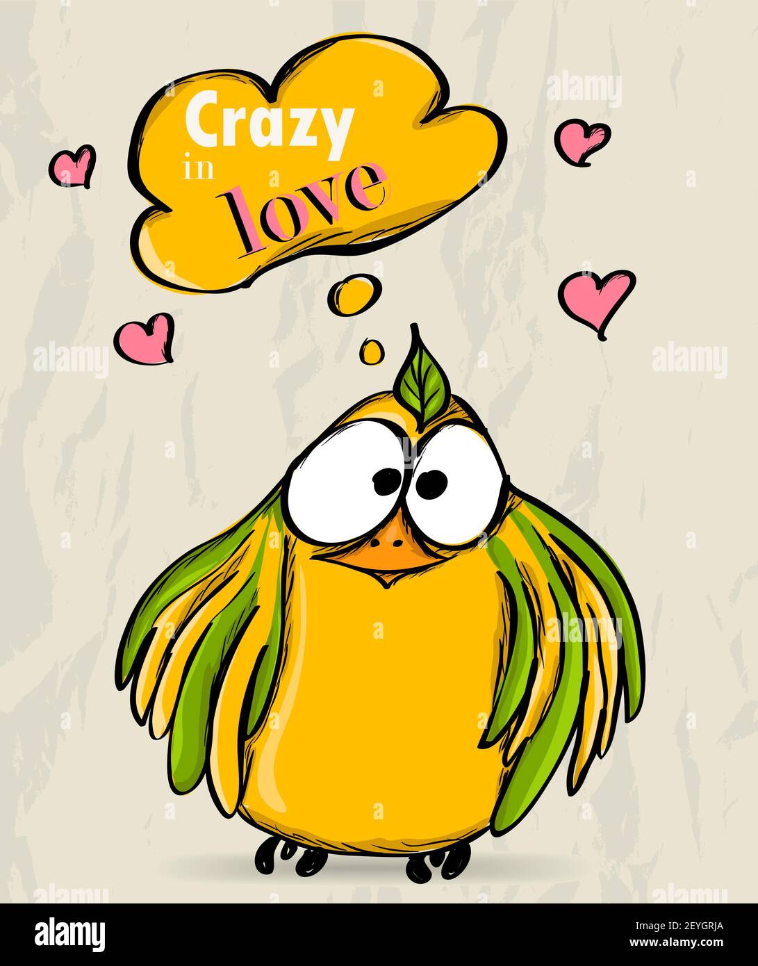 Poster with funny bird Stock Photo - Alamy