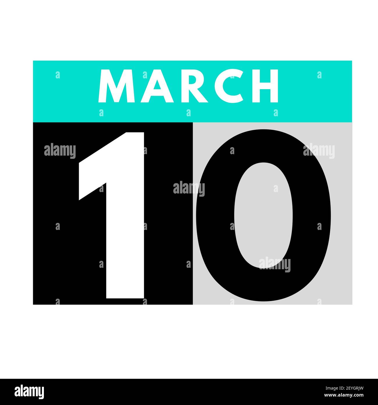 March 10 . flat daily calendar icon .date ,day, month .calendar for the ...
