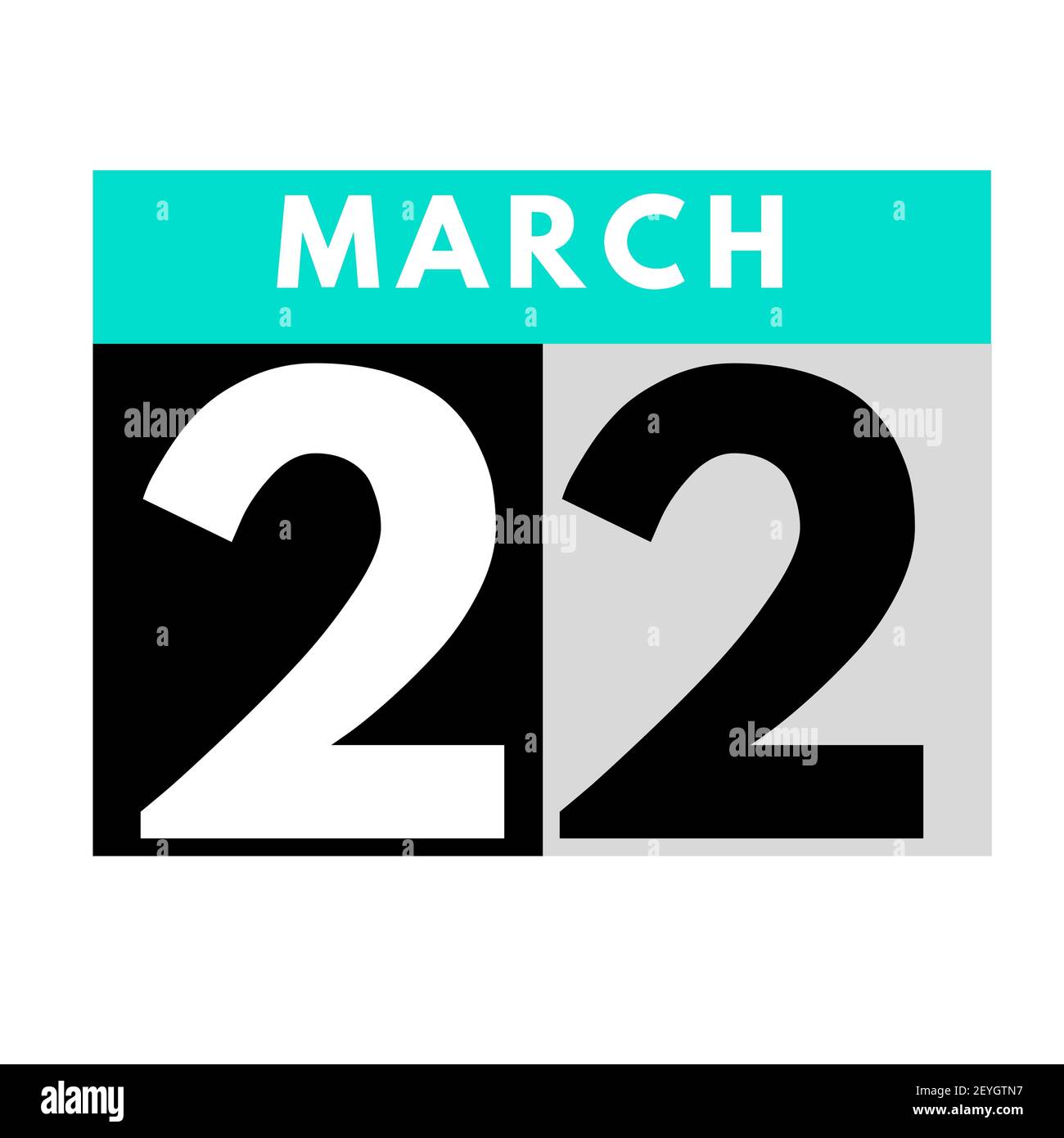 March 22 . flat daily calendar icon .date ,day, month .calendar for the ...