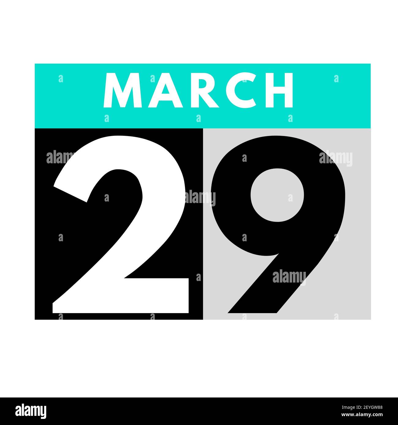 March 29 . flat daily calendar icon .date ,day, month .calendar for the ...