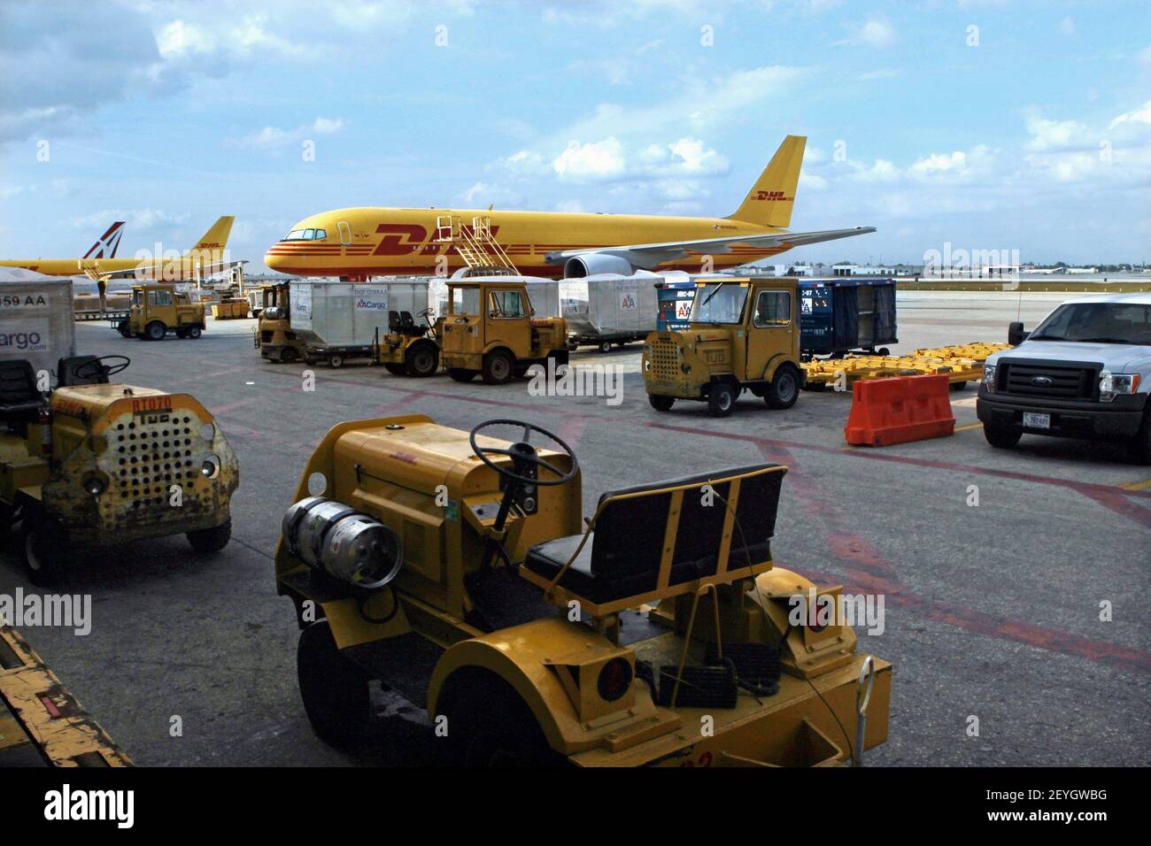 The DHL Express parcel hub at Miami International Airport is seen ...