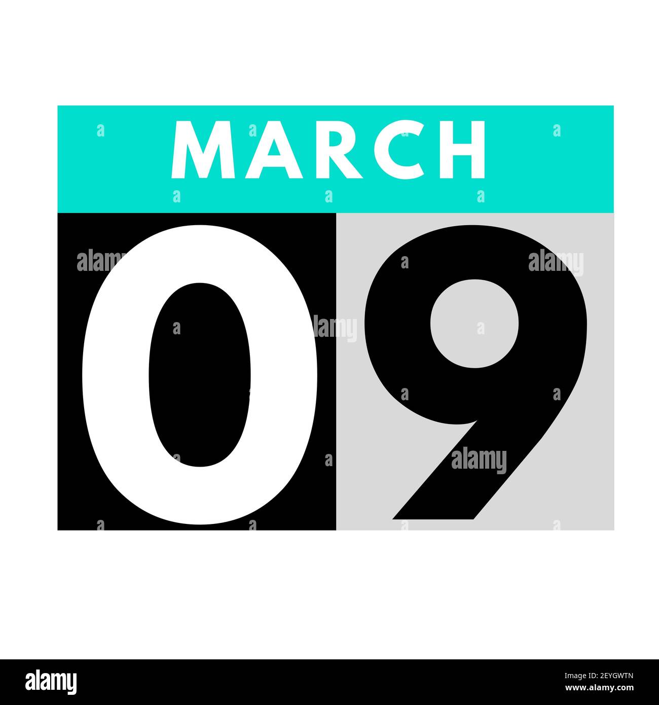 March 9 . flat daily calendar icon .date ,day, month .calendar for the ...