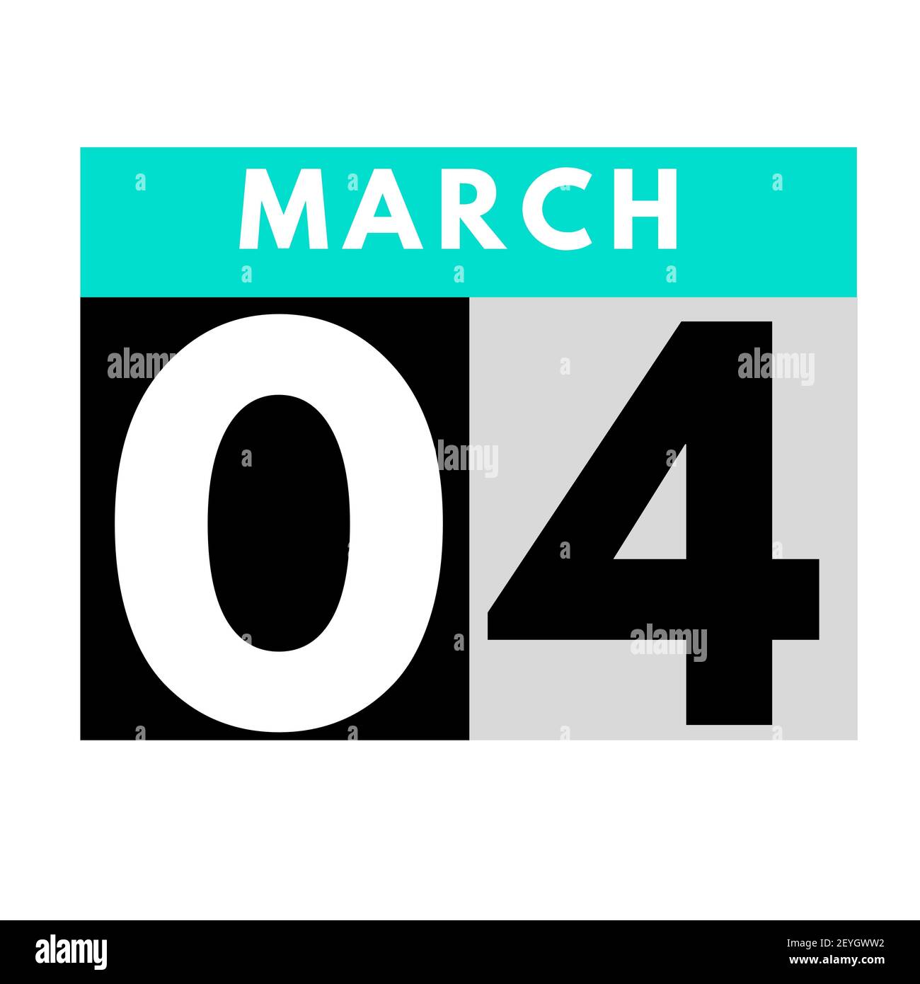 March 4 . flat daily calendar icon .date ,day, month .calendar for the ...